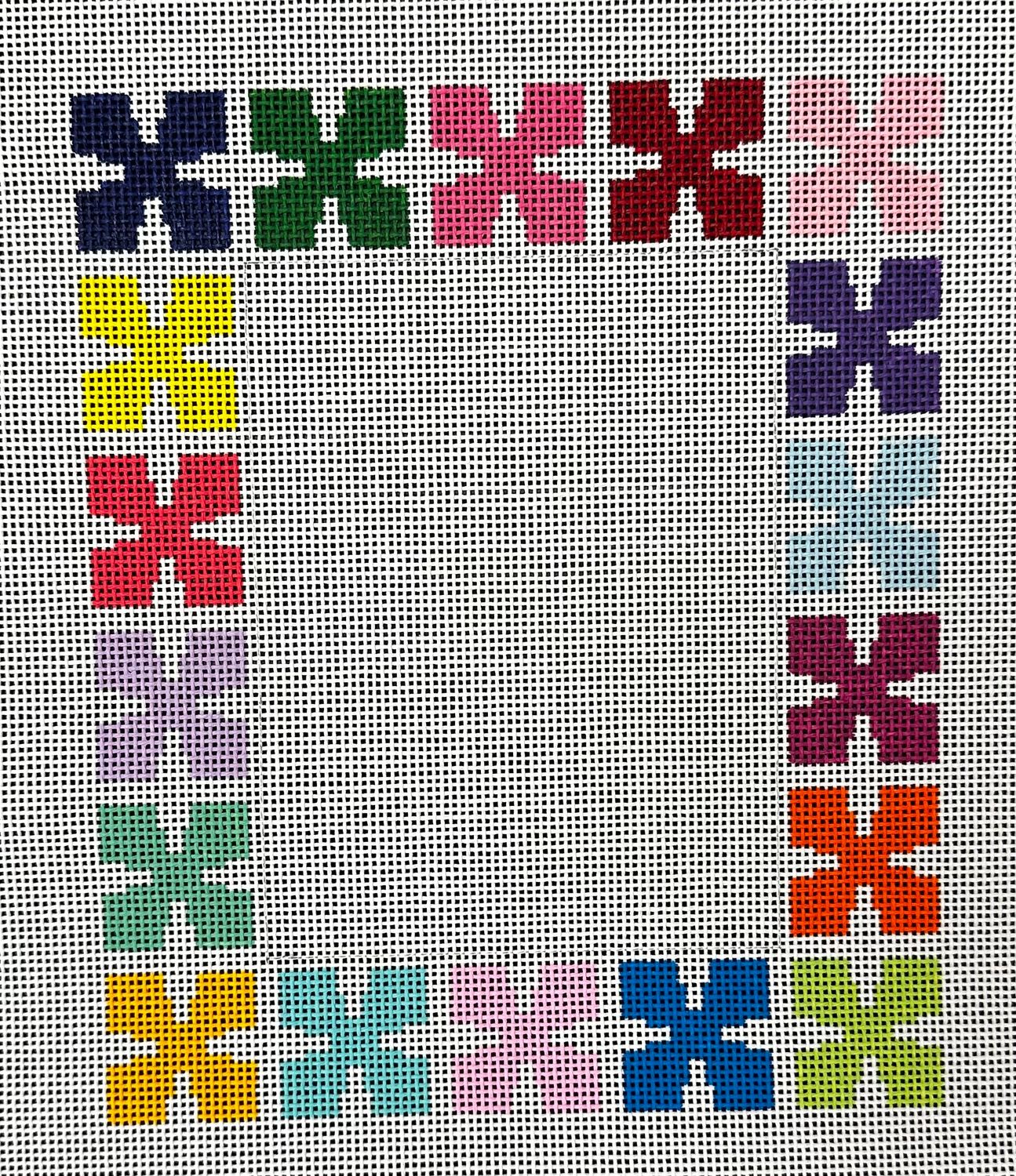 Geo Floral Frame (Handpainted by Mopsey) – Needlepoint Canvases ...