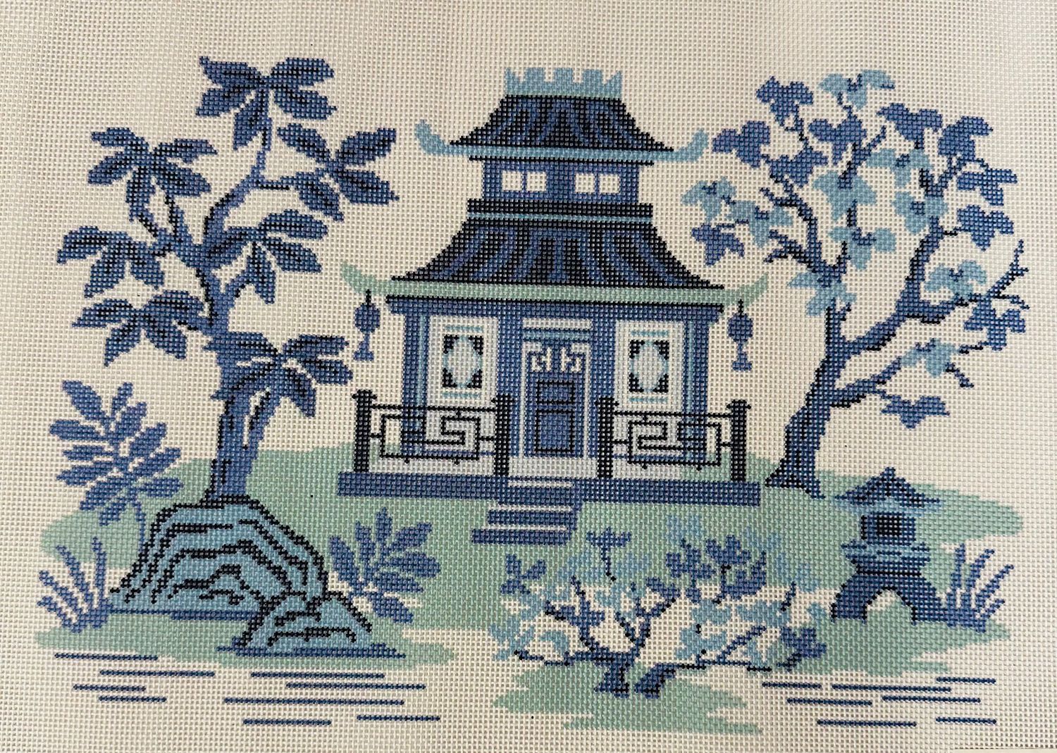 Pagoda Tea House (Handpainted by KCD Designs) – Needlepoint Canvases ...