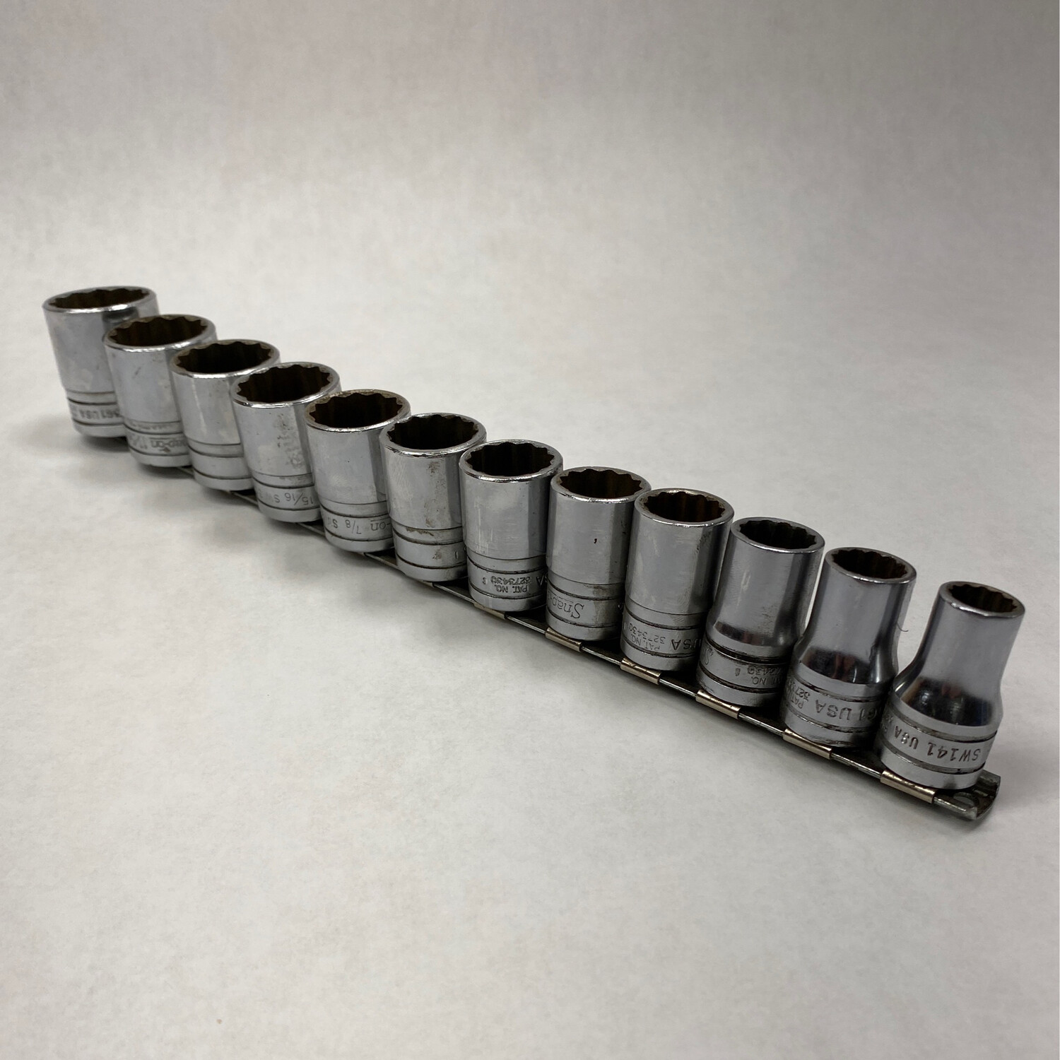 Snap On 12pc 1/2” Drive SAE 12 point Socket Set, 7/16”-1” - Shop - Tool ...