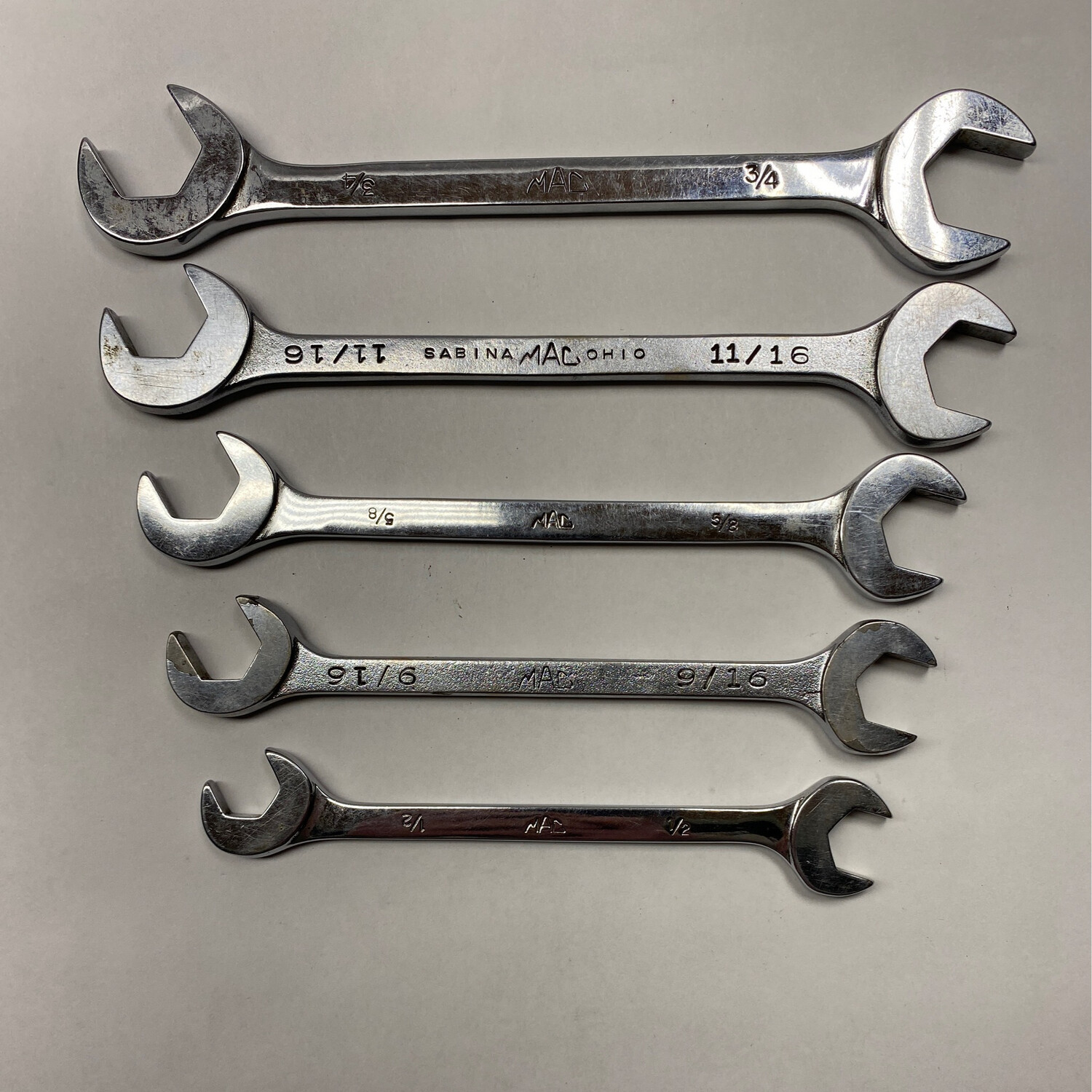 Mac Tools 5pc 4 Way Angle Head Wrench Set, DA16, DA18, DA20, DA22, DA24 ...