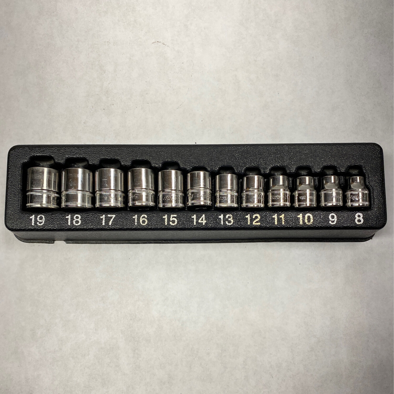 Snap On 12-Piece 3/8” Drive 12pt Shallow Socket Set 8-19mm, FM8-FM19 ...