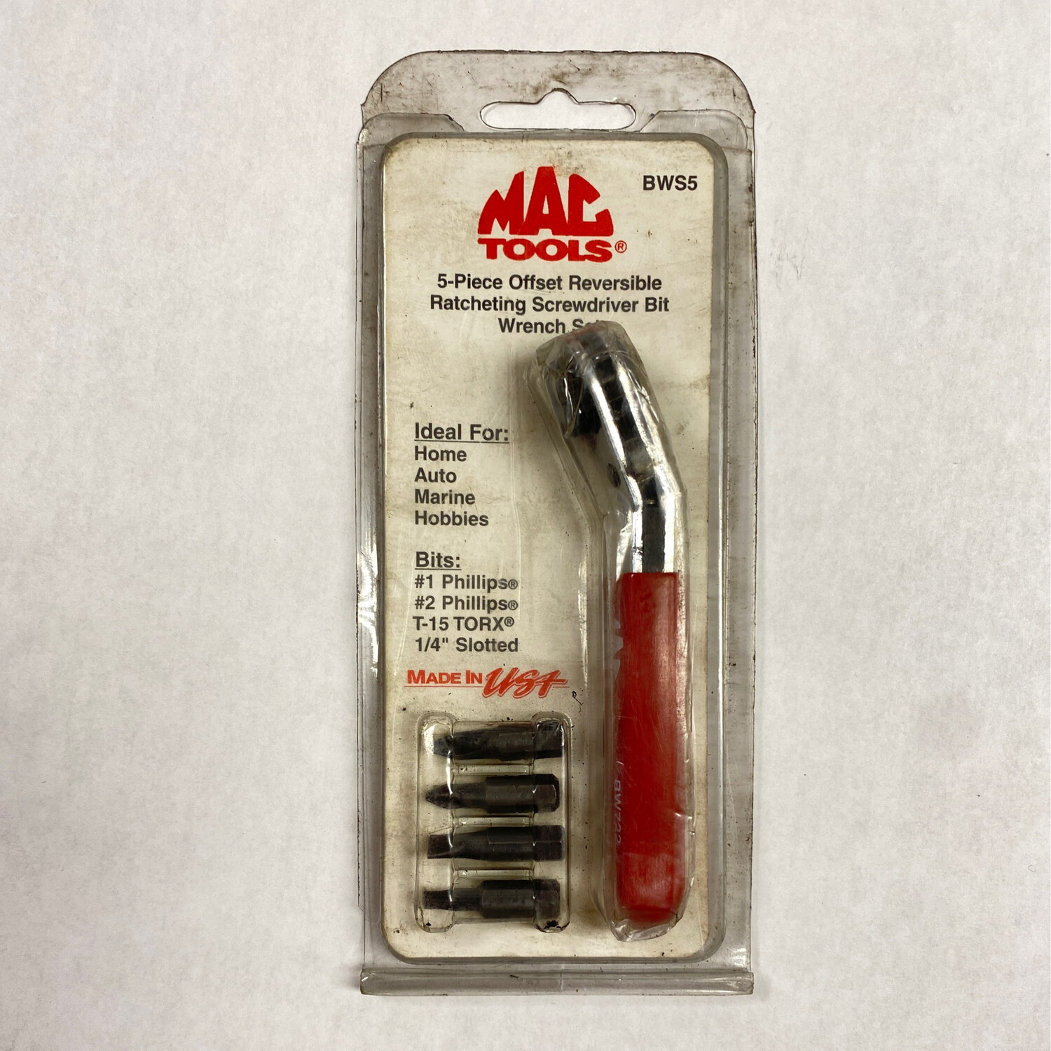Mac Tools 5 Piece Offset Reversible Ratcheting Screwdriver But Wrench ...