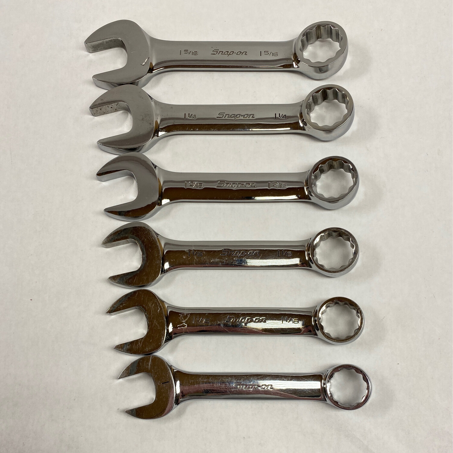 Snap On 6 Piece 12 Point SAE Short Combination Wrench Set 1” - 1-5/16 ...