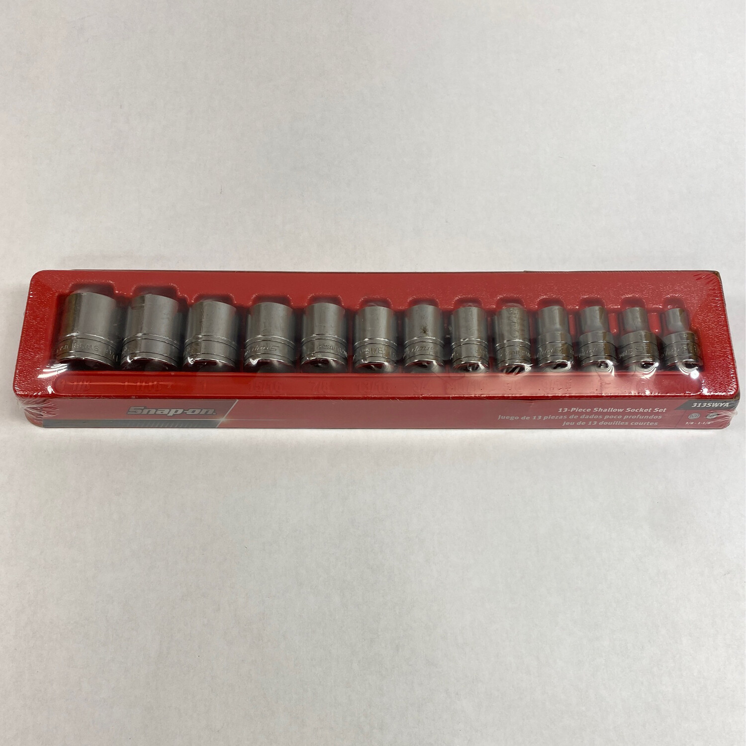 Snap On 13 pc 1/2" Drive 12-Point SAE Flank Drive Shallow Socket Set (3/8-1-1/8") 313SWYA - Shop ...
