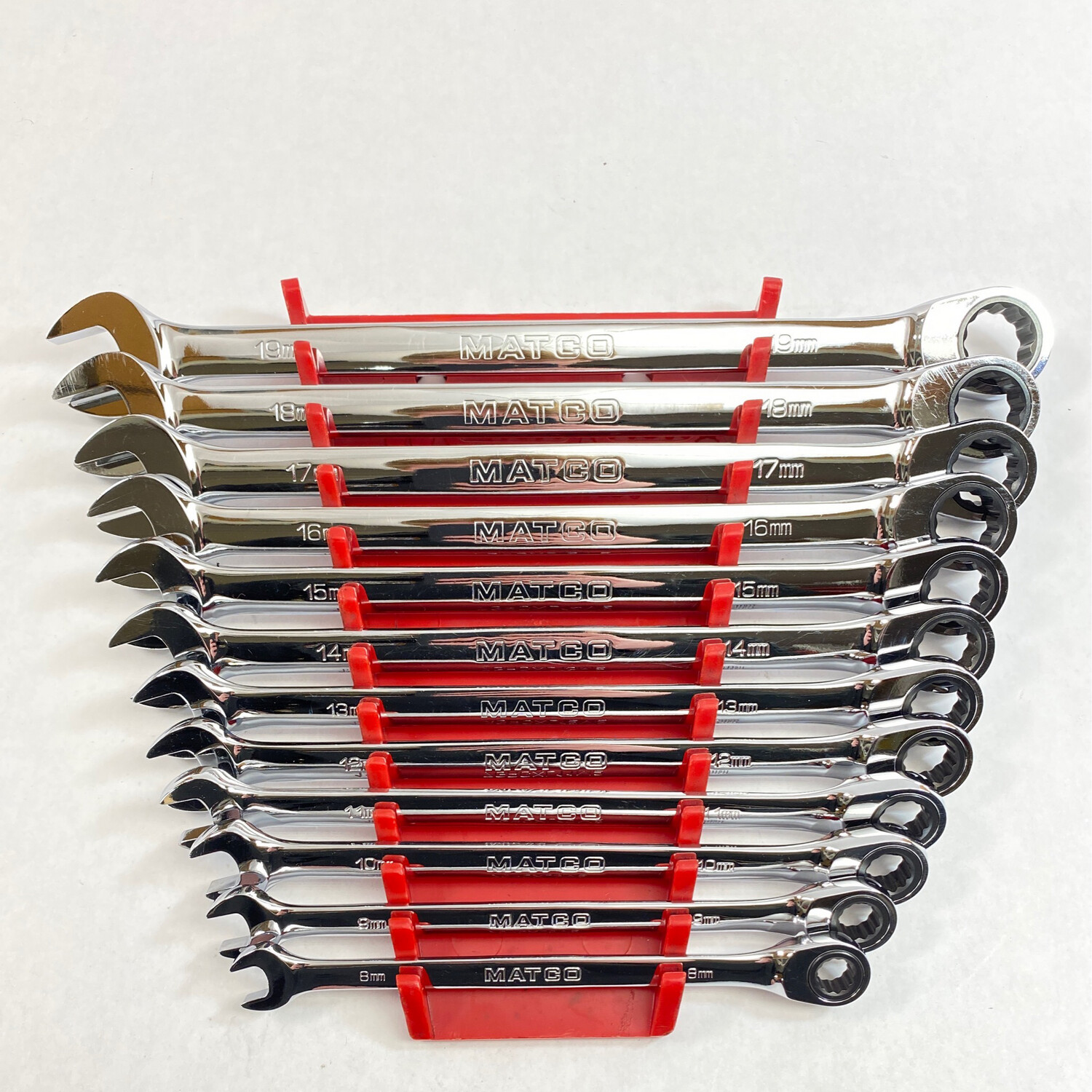 Matco Tools 12 Pc. 72 Tooth Metric Combination Ratcheting Wrench Set (8 ...