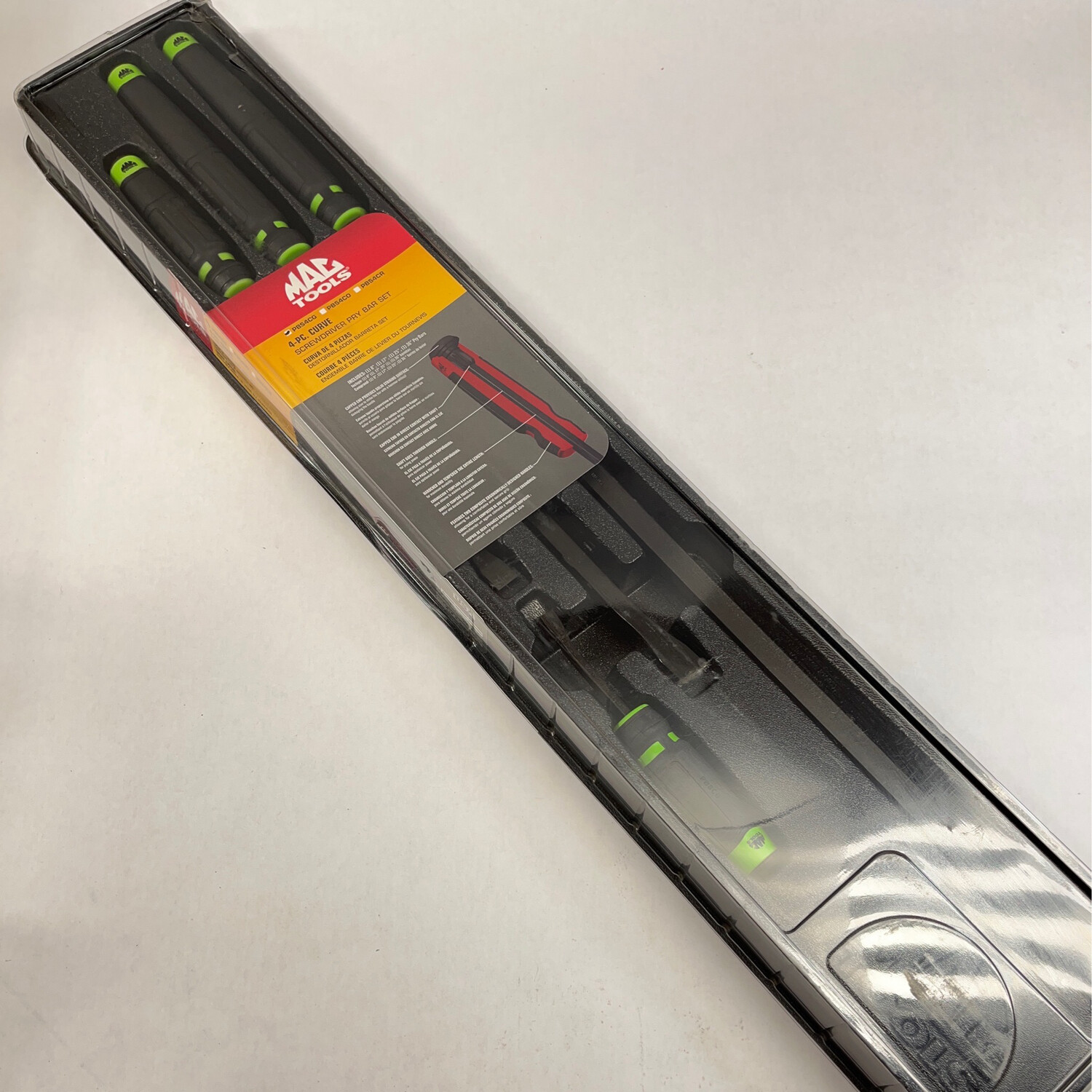 Mac Tools 4 Pc. Capped Comfort-Handle Curved-Head Pry Bar Set, PBS4CG ...