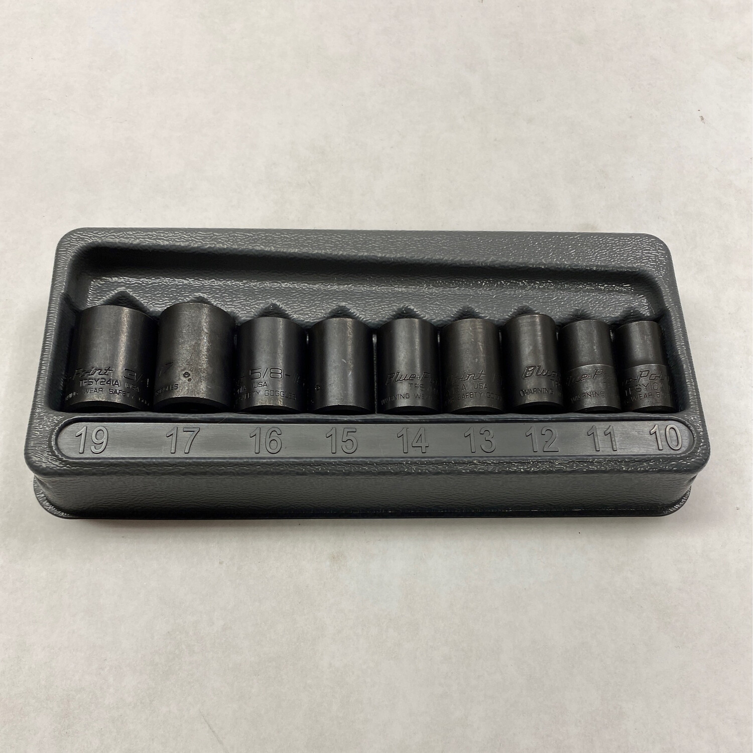 Blue Point 9 pc 3/8" Drive Metric Shallow Twist Impact Socket Set ...