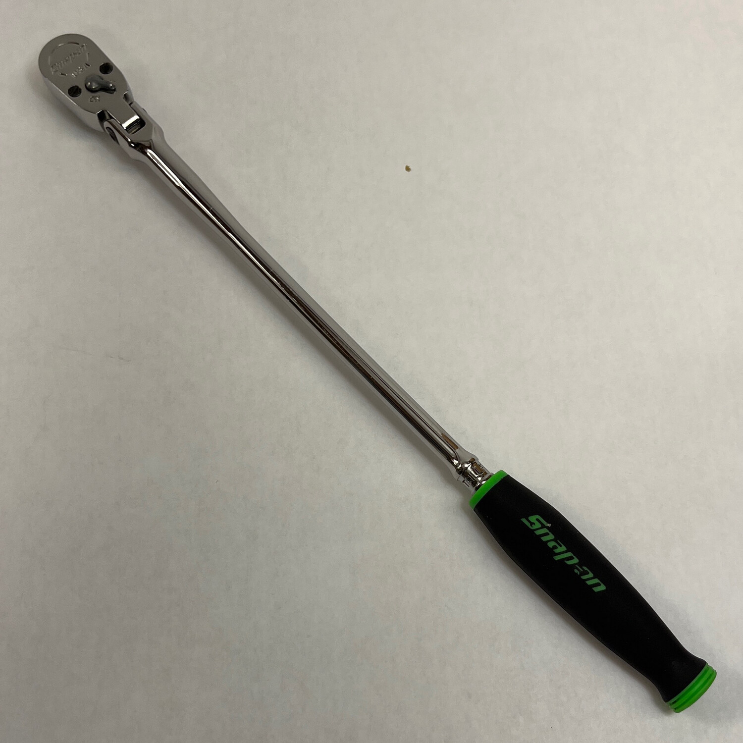 Snap On 1/4" Drive Dual 80 Technology Soft Grip Extra-Long Handle Flex-Head Ratchet (Green ...