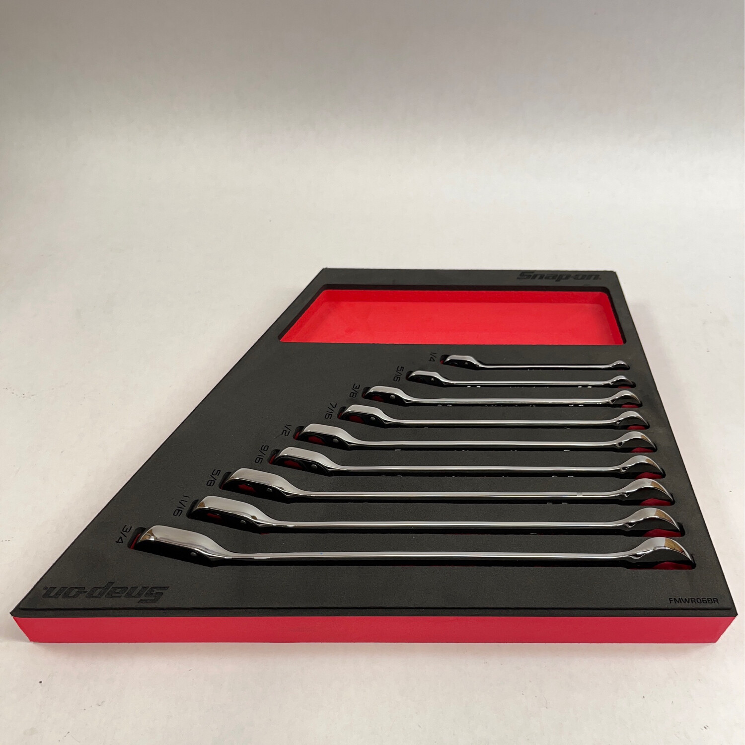 Snap On 9 Pc. 12-Point SAE Flank Drive Plus Reversible Ratcheting Combination Wrench Foam Set (1 ...