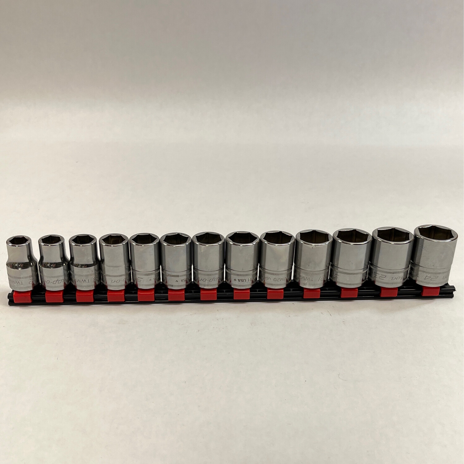 Snap On 13 Pc. 1/2" Drive 6-Point Metric Flank Drive Shallow Socket Set ...