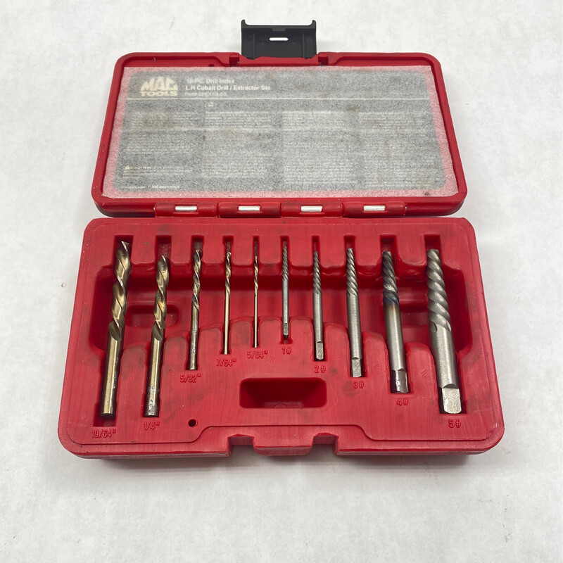 MAC TOOLS SCREW EXTRACTOR SET マックツール スクリュー USA ドリル 1/8 5/32 3/16 9/32 5 ...