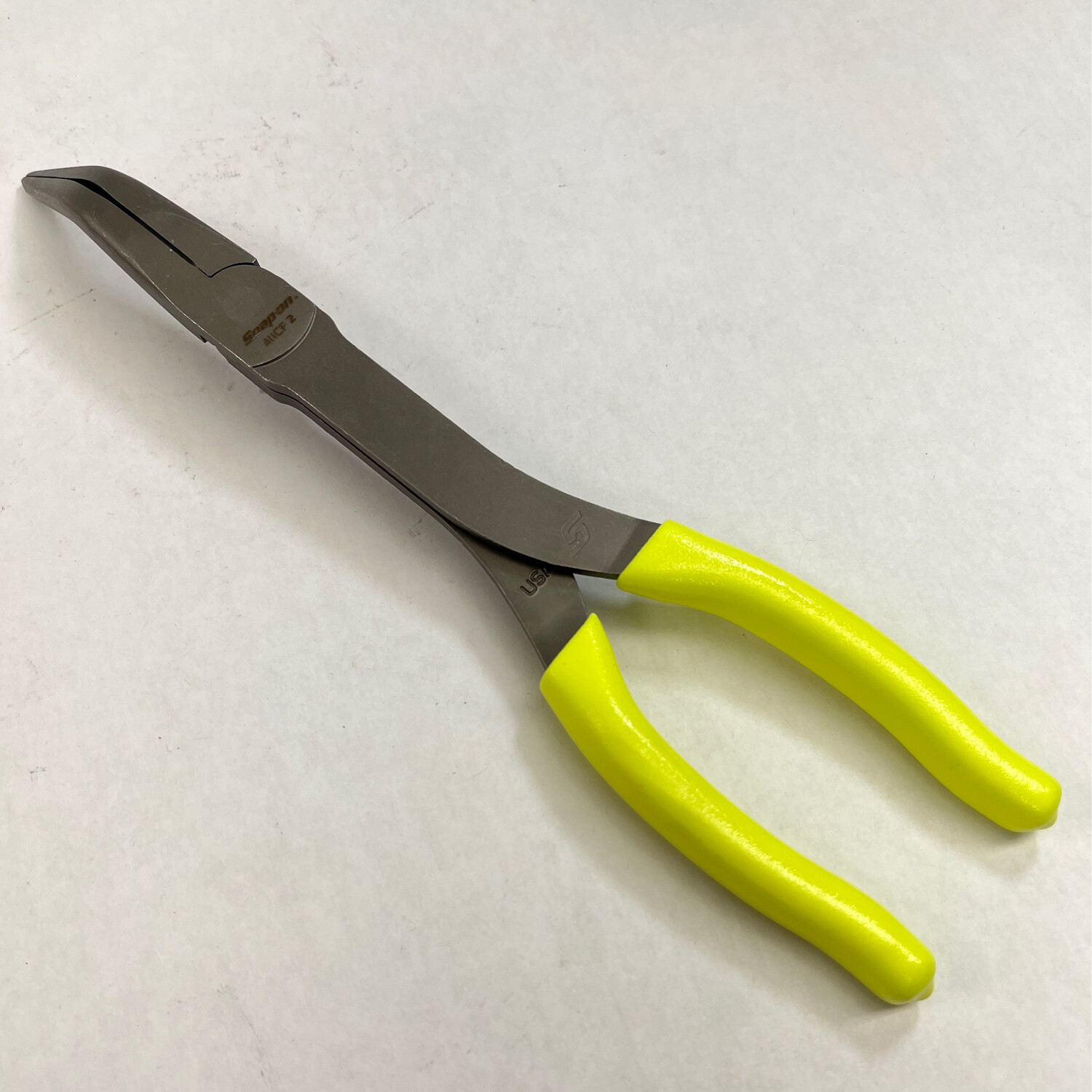 Snap On 11" Talon Grip Long-Neck 35° Bent Needle Nose Pliers, 411CF ...