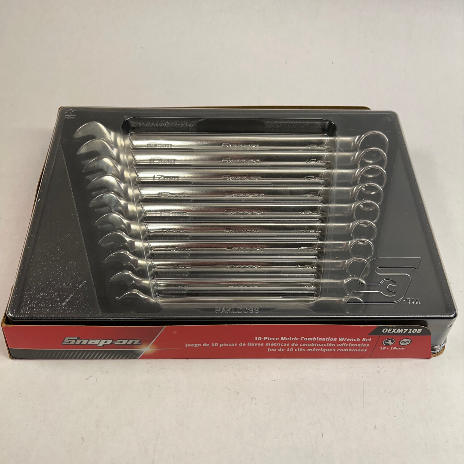 Snap On 10 Pc. 12-Point Metric Flank Drive Combination Wrench Set (10–19 mm) OEXM710B - Shop ...