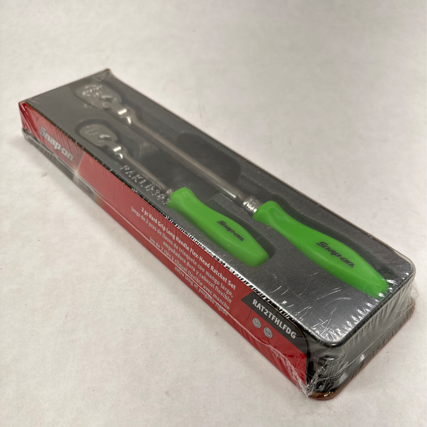 Snap On 2pc Hard Grip Long Handle Flex-Head Ratchet Set, RAT2TFHLFDG ...
