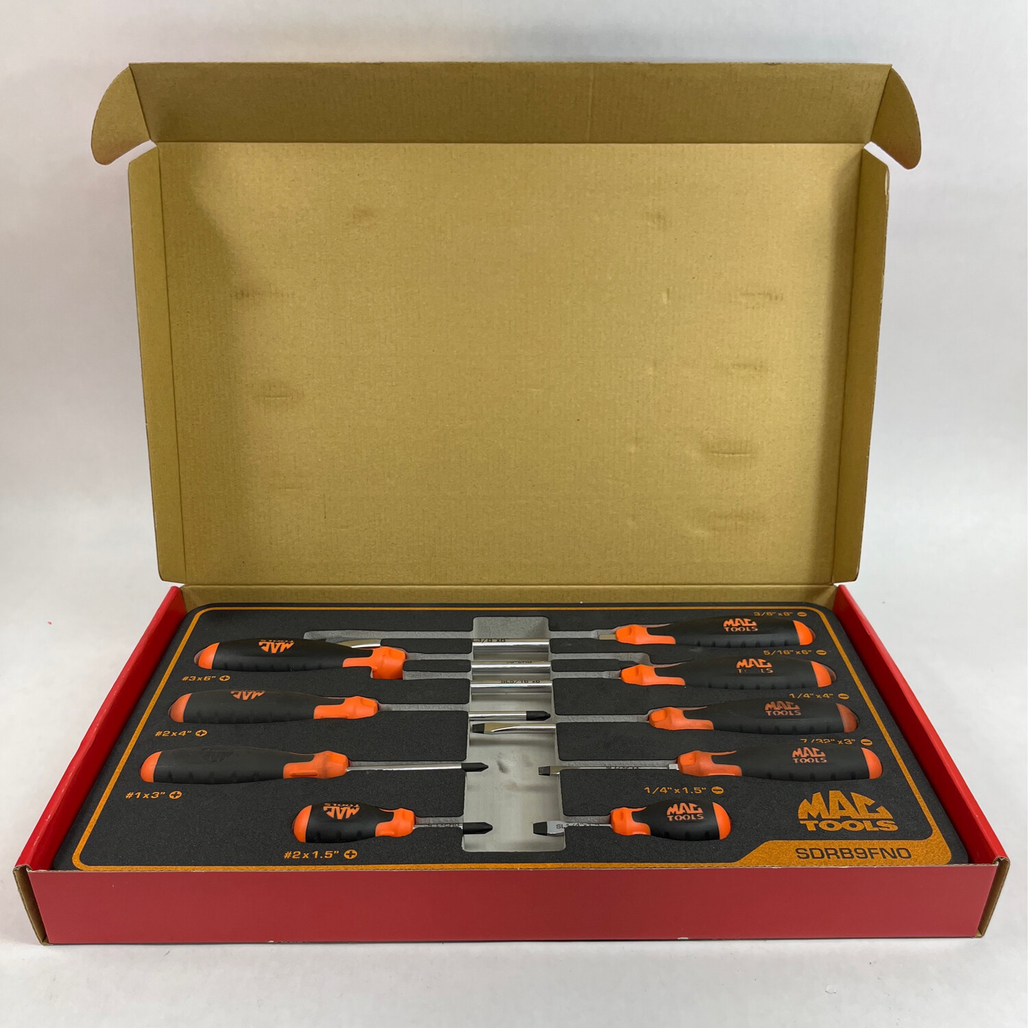 Mac Tools 9 Pc. Mac Orange S/D Foam Screwdriver Set, SDRB9FNO - Shop ...