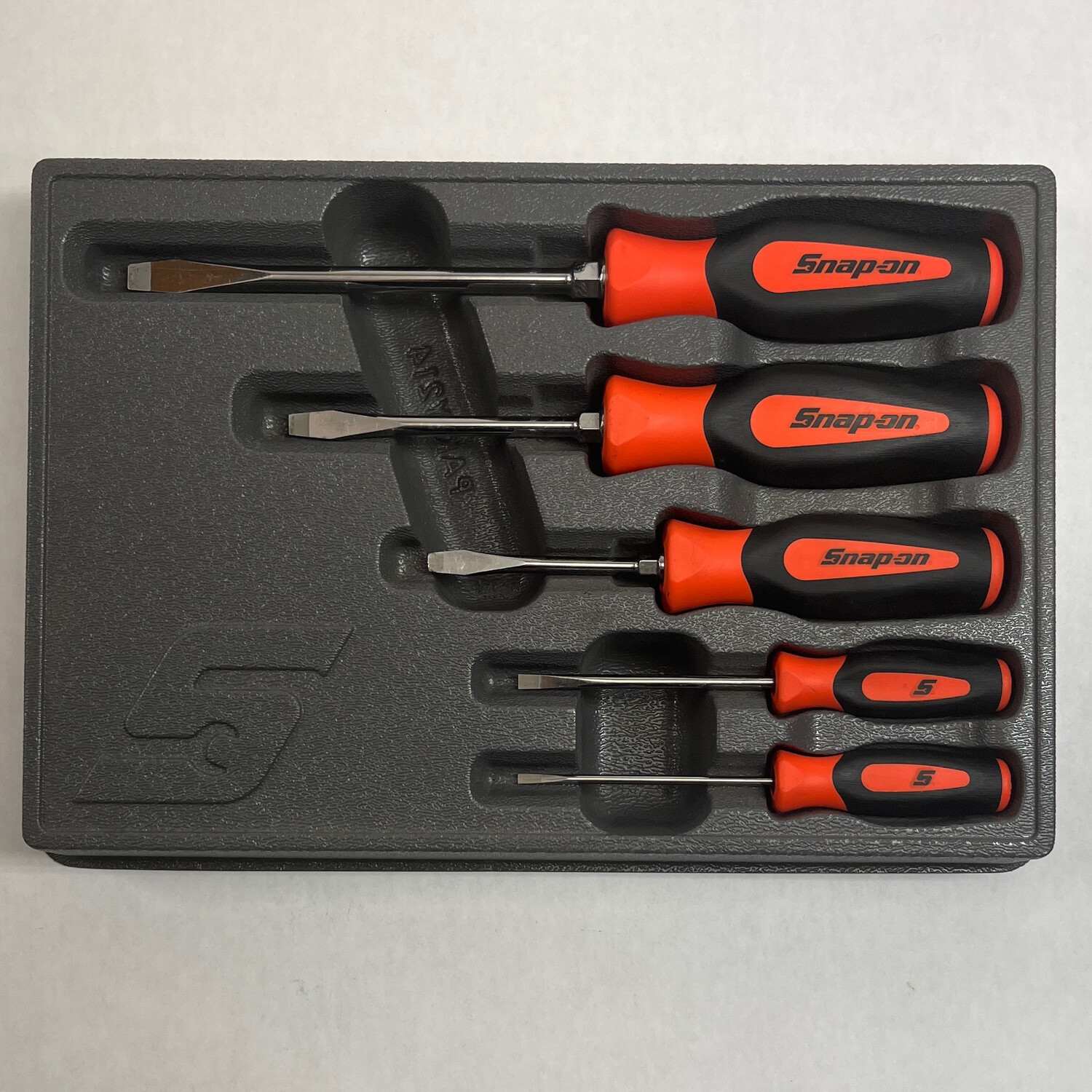 Snap On 5pc Flat Tip Instinct Soft Grip Screwdriver Set (Orange ...
