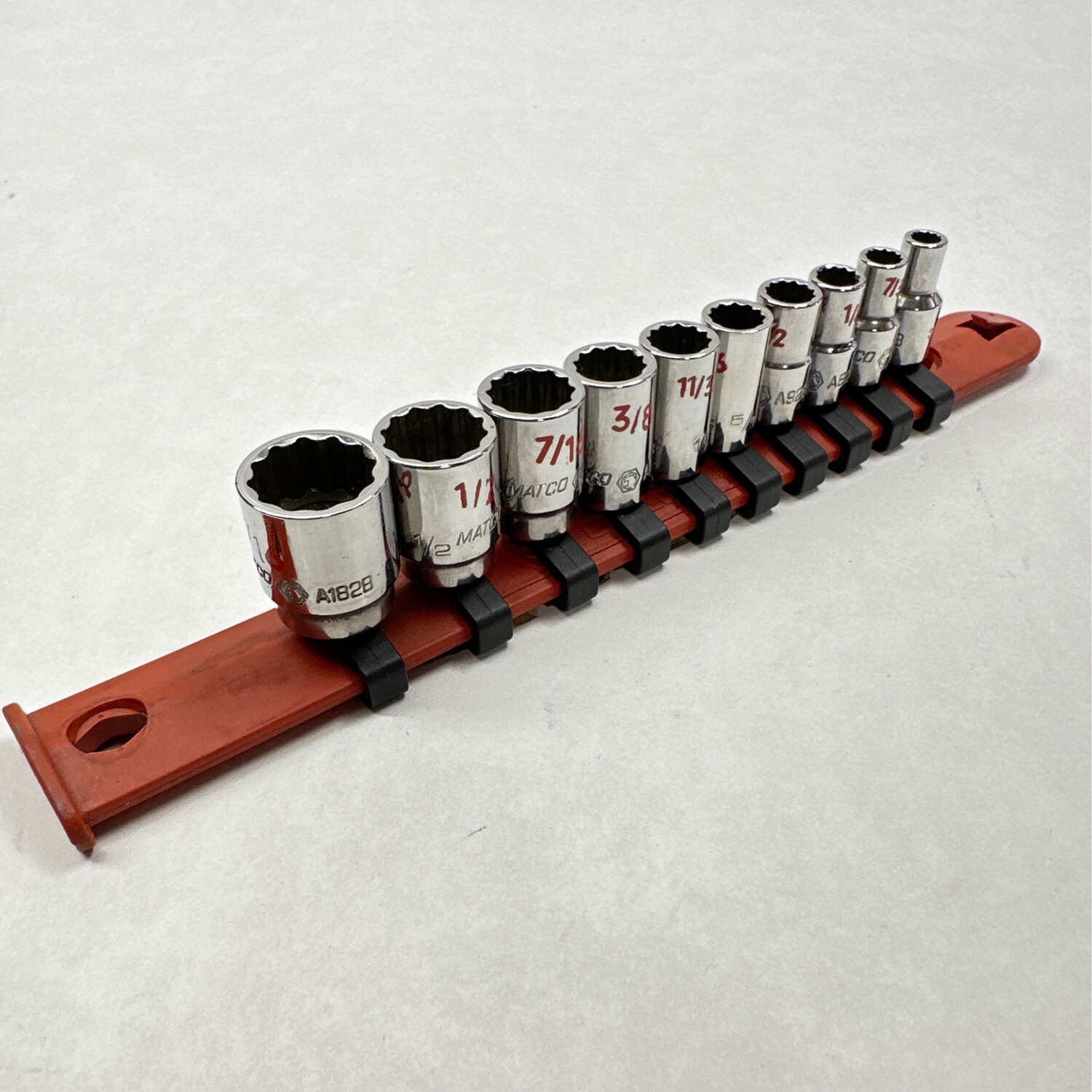 Matco 1/4” Drive 10pc SAE 12 Point Chrome Socket Set, SA102TB - Shop ...