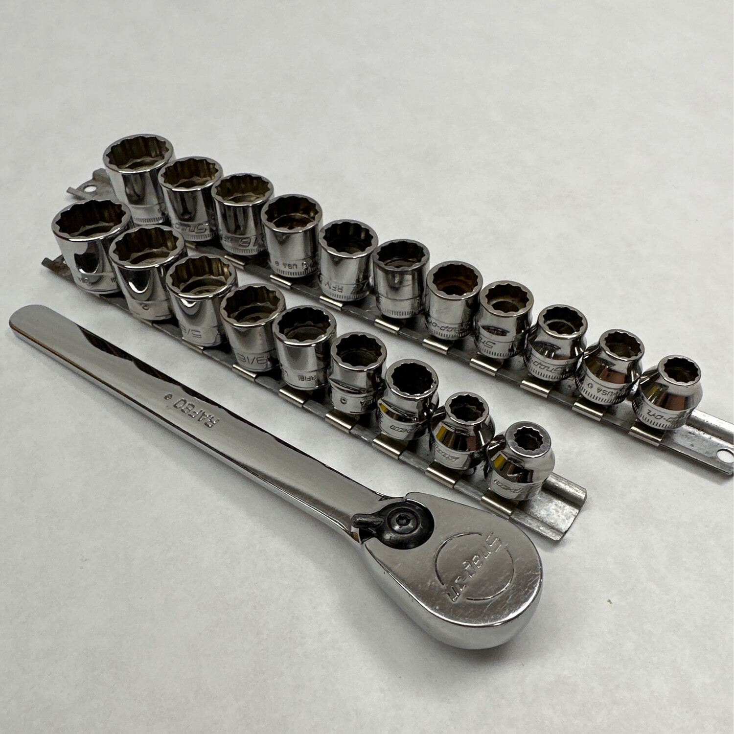 Snap On Low Profile Ratchet + Metric & SAE 12 Point Socket Set - Shop ...