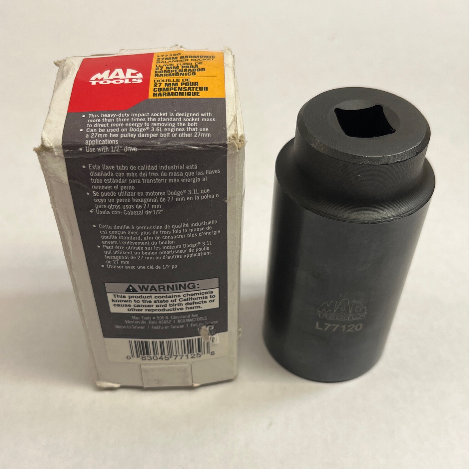 Mac Tools 27MM Harmonic Balancer Socket, L77120 - Shop - Tool Swapper