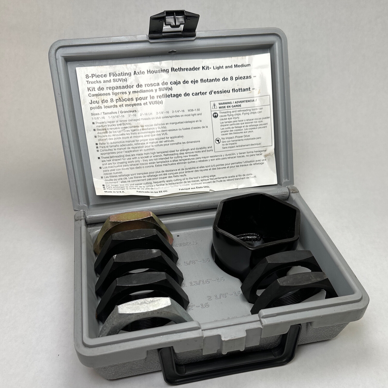 Snap On 8 pc Light Truck Spindle Rethreading Set, RD8LT - Shop by ...