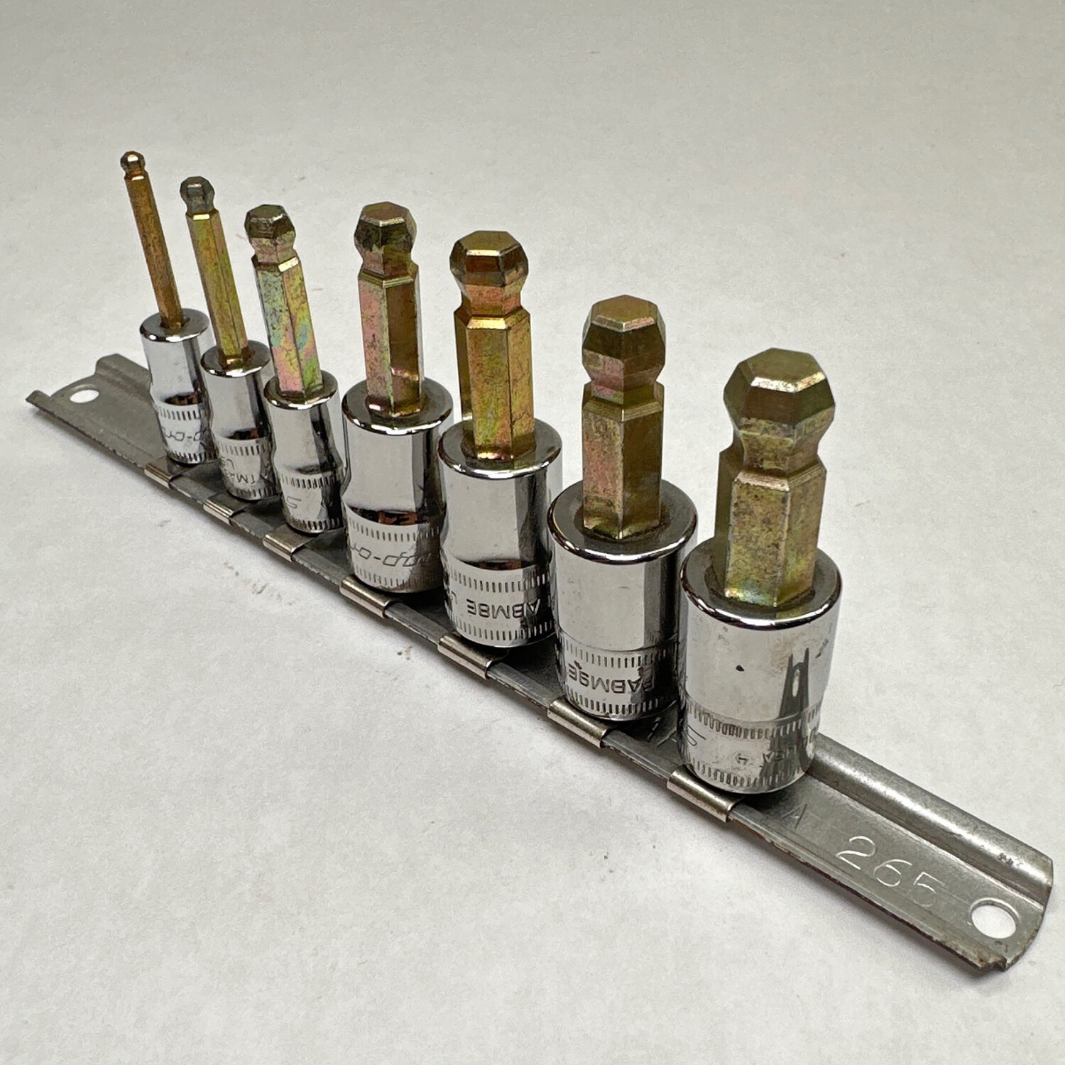 Snap On 7 pc Combination Drive Metric Ball Hex Bit Socket Set (3-4, 6 ...