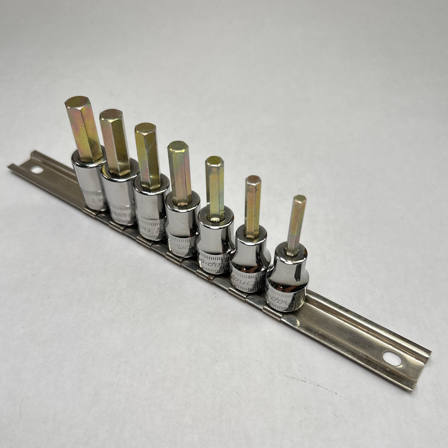 Snap On 7pc Combination Drive Metric Standard Hex Bit Socket Set (4-10 ...