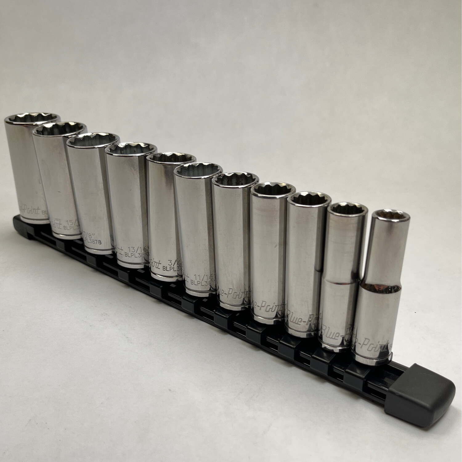 Blue-Point 11pc 3/8” Drive 12-Point Deep Socket Set, (3/8”-1”) - Shop ...