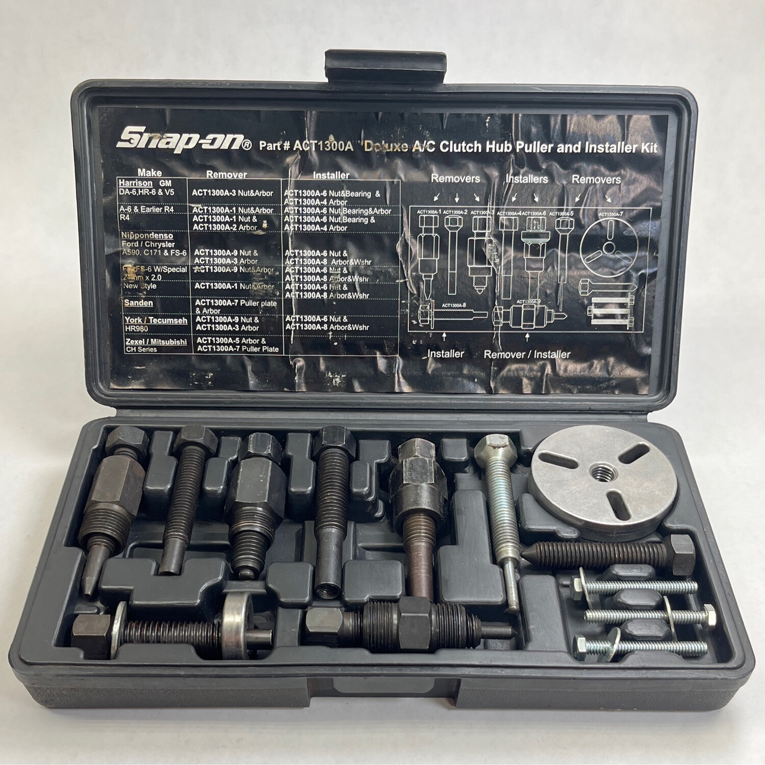 Snap On Deluxe A/C Clutch Hub Puller & Installer Kit, ACT1300A - Shop ...