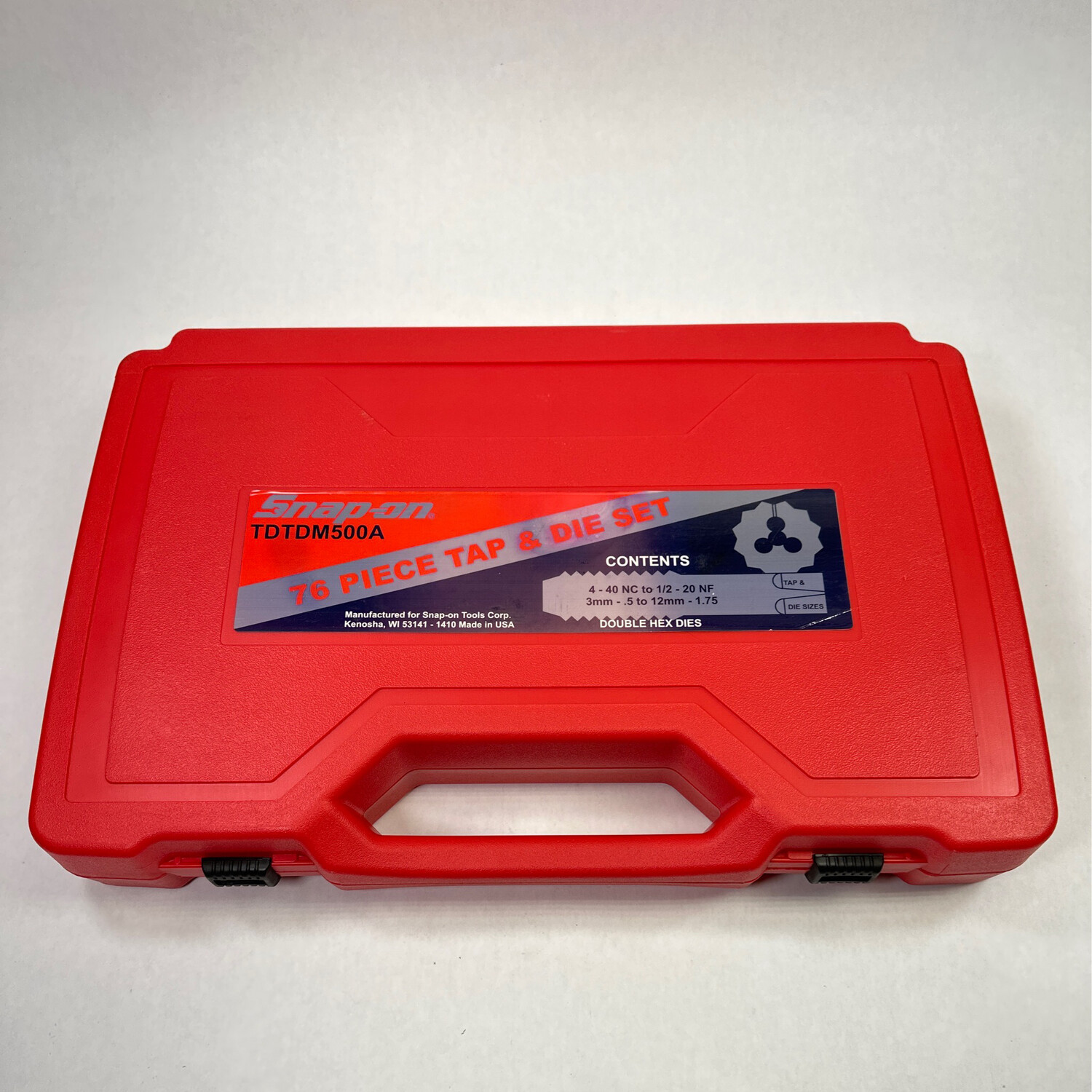 Snap On 76pc Tap Die Set TDTDM500A Shop Tool Swapper