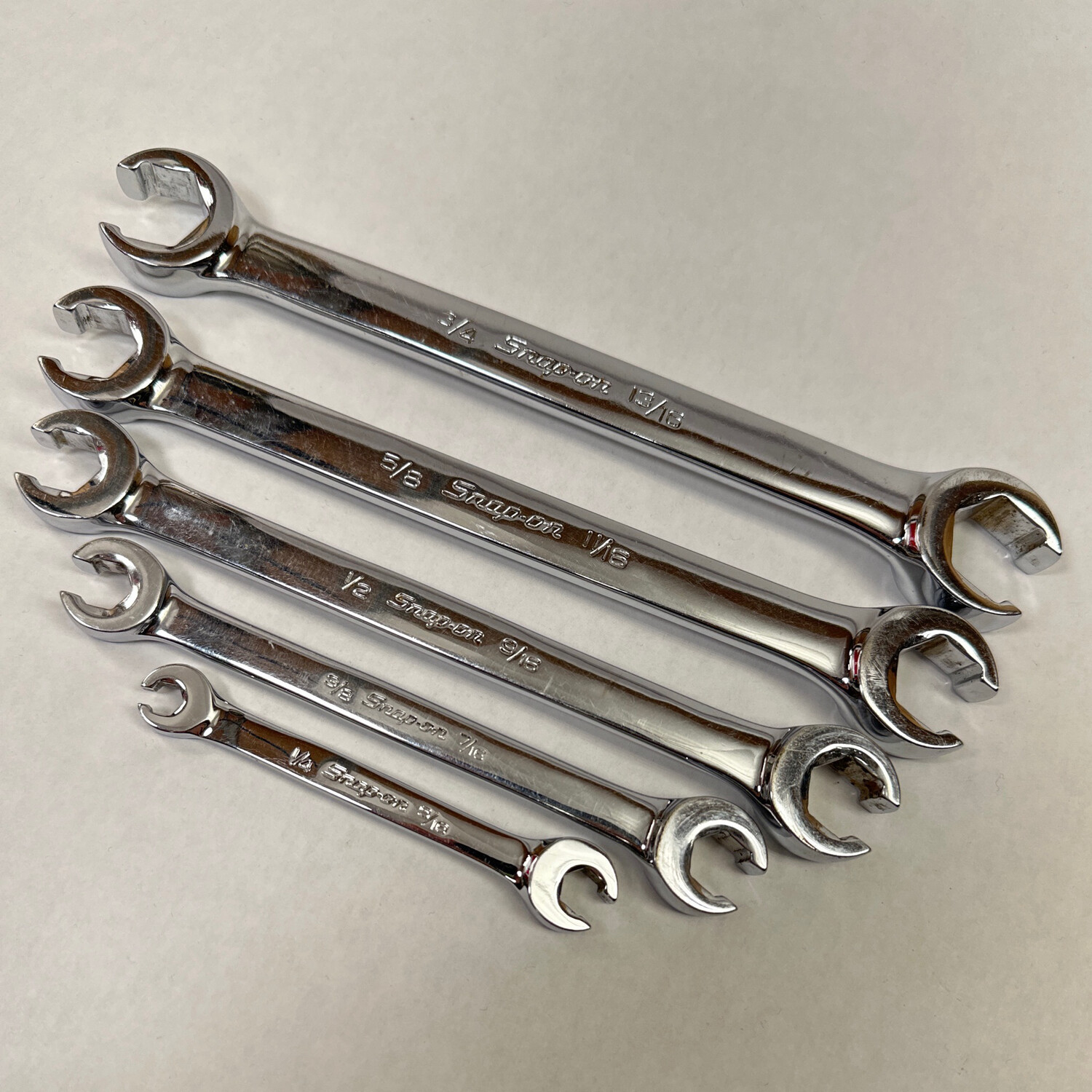 Snap On 5 pc 6-Point SAE Double End Flare Nut Wrench Set (1/4-13/16 ...