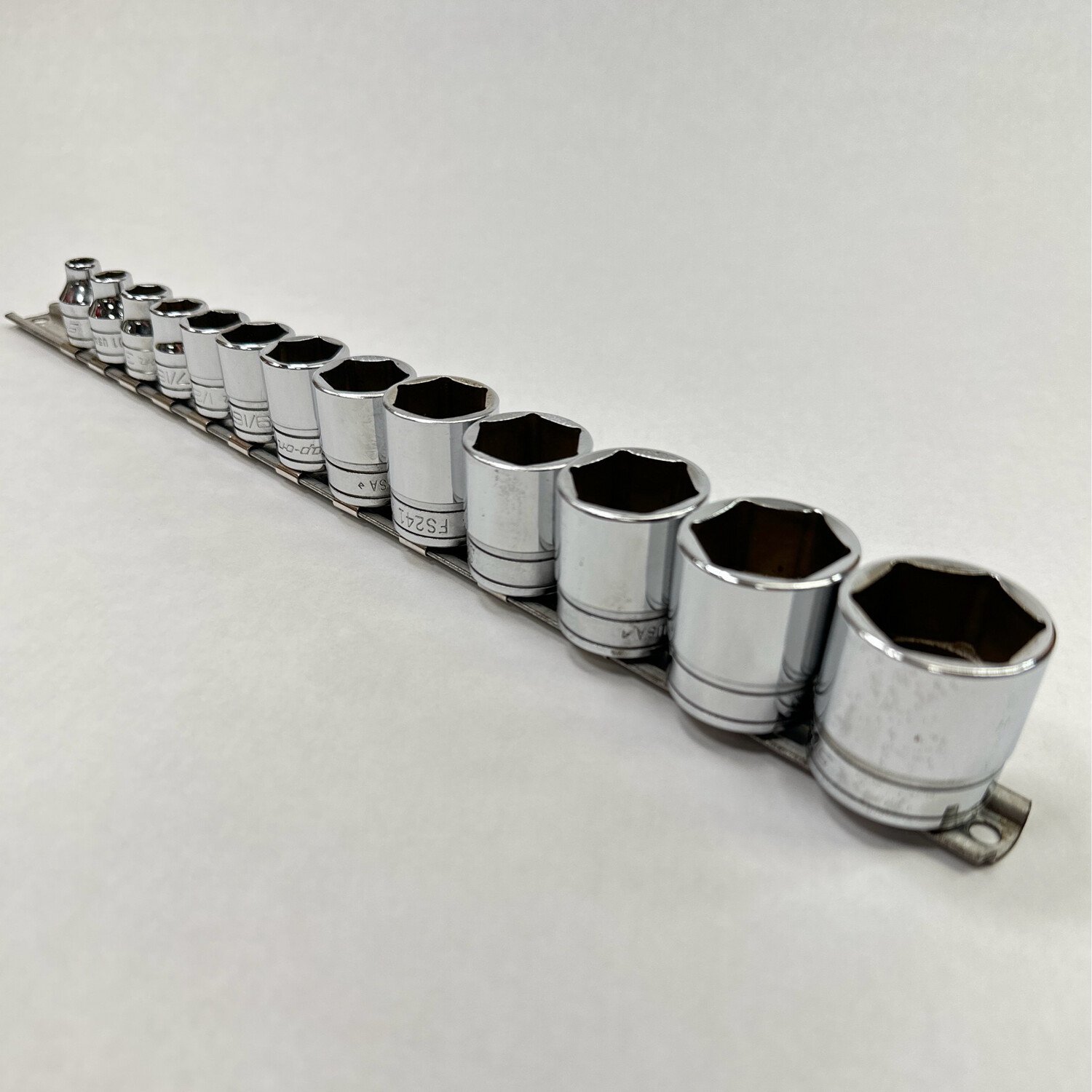 Snap On 13 pc 3/8" Drive 6-Point SAE Flank Drive® Shallow Socket Set (1 ...