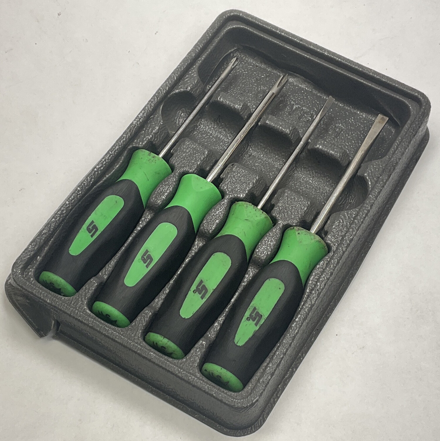 Snap On 4 pc Instinct Soft Grip Mini-Tip Combination Screwdriver Set ...
