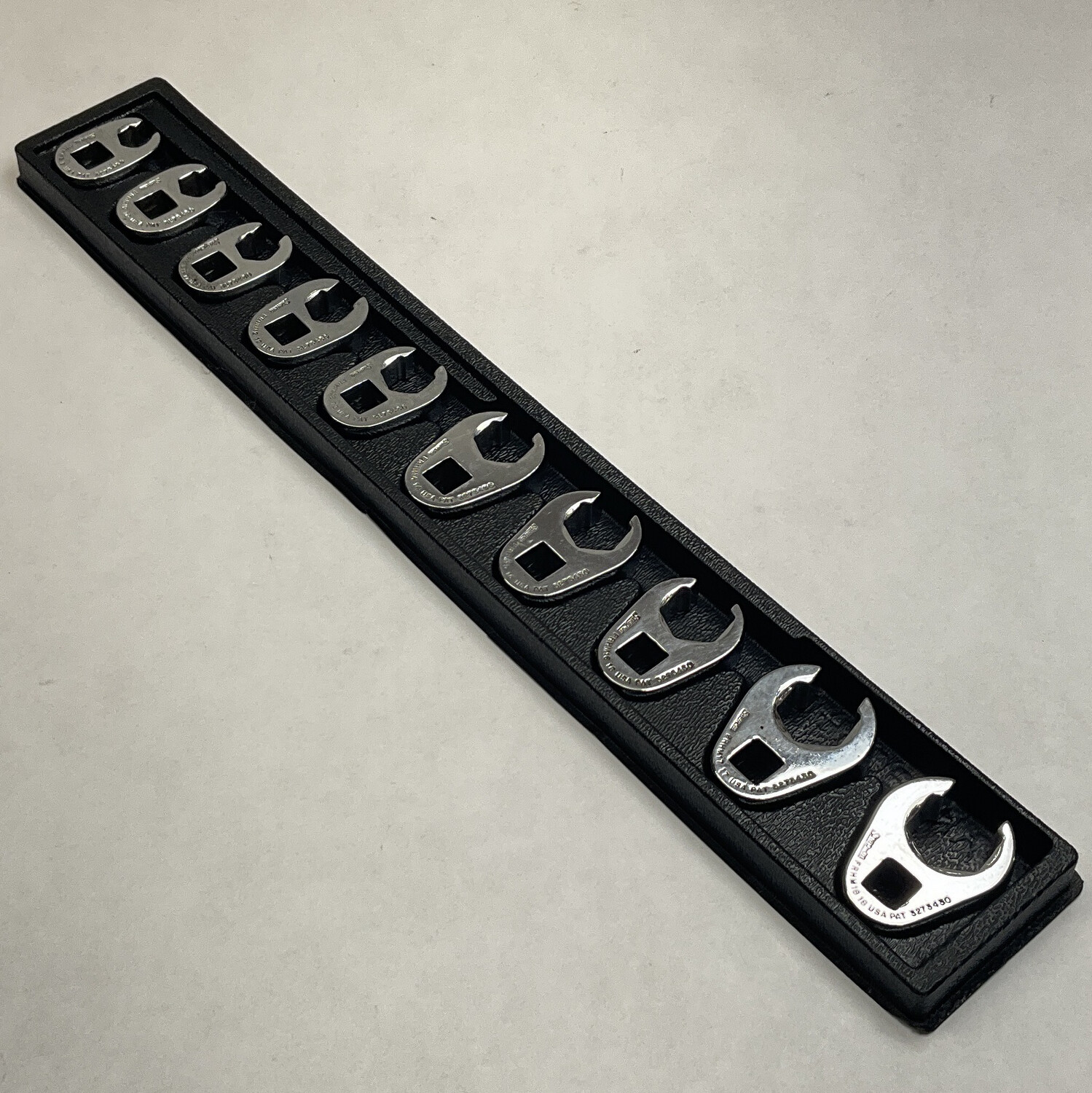 Snap On 10 pc 3/8" Drive 6-Point Metric Flare Nut Crowfoot Wrench Set ...