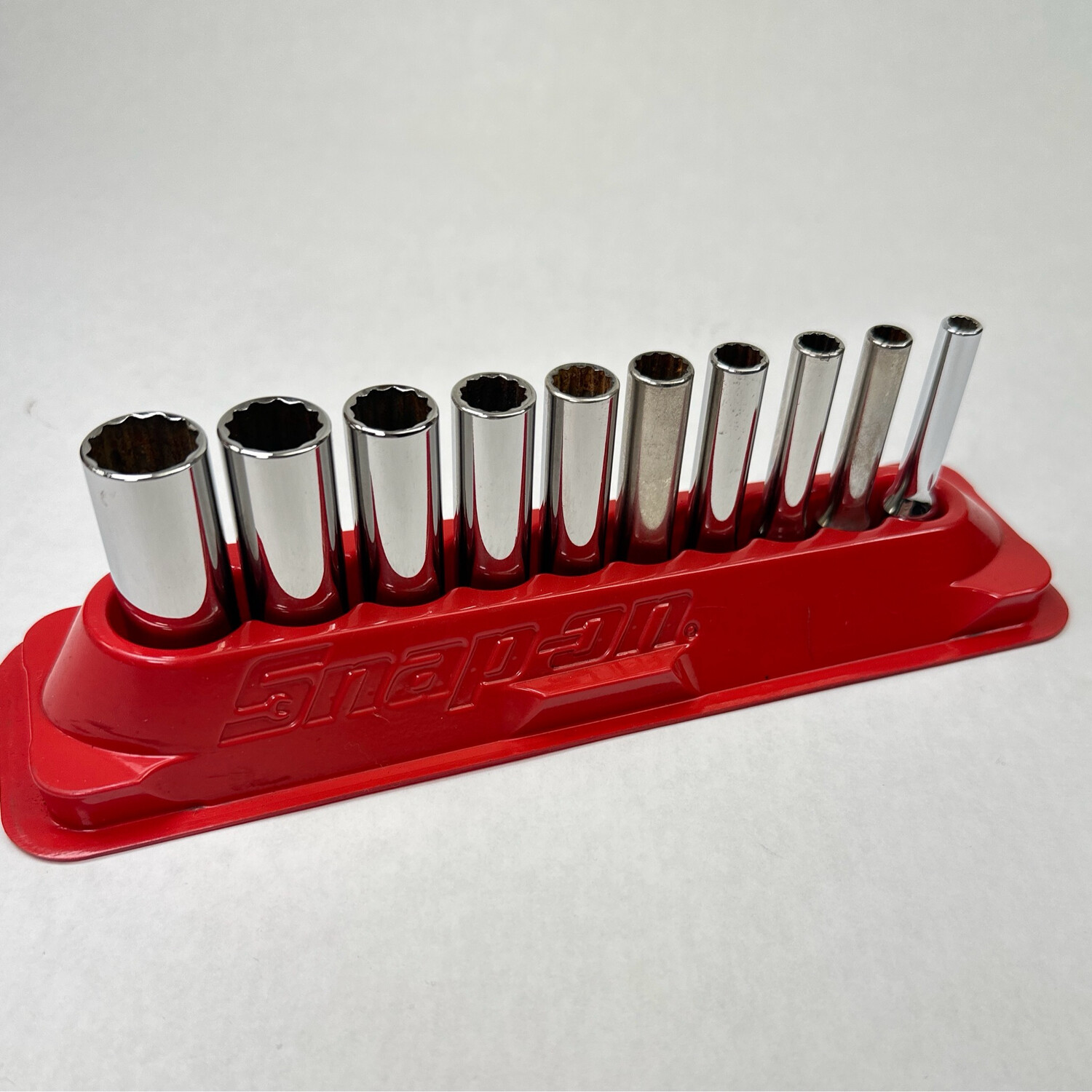 Snap On 10 pc 1/4" Drive 12-Point SAE Flank Drive® Deep Socket Set (3/ ...