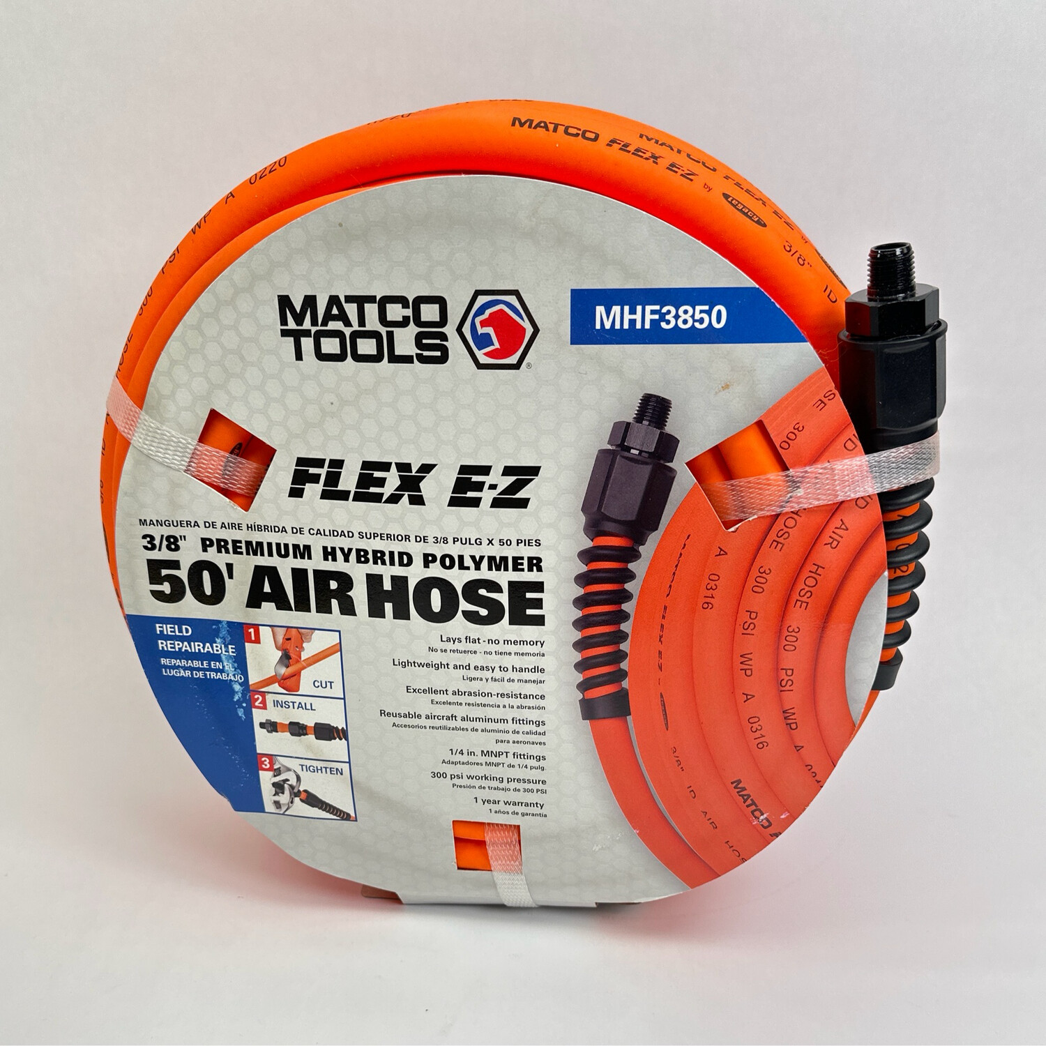 Matco Flex E-Z 3/8” Premium Hybrid Polymer 50’ Air Hose, MHF3850 - Shop ...