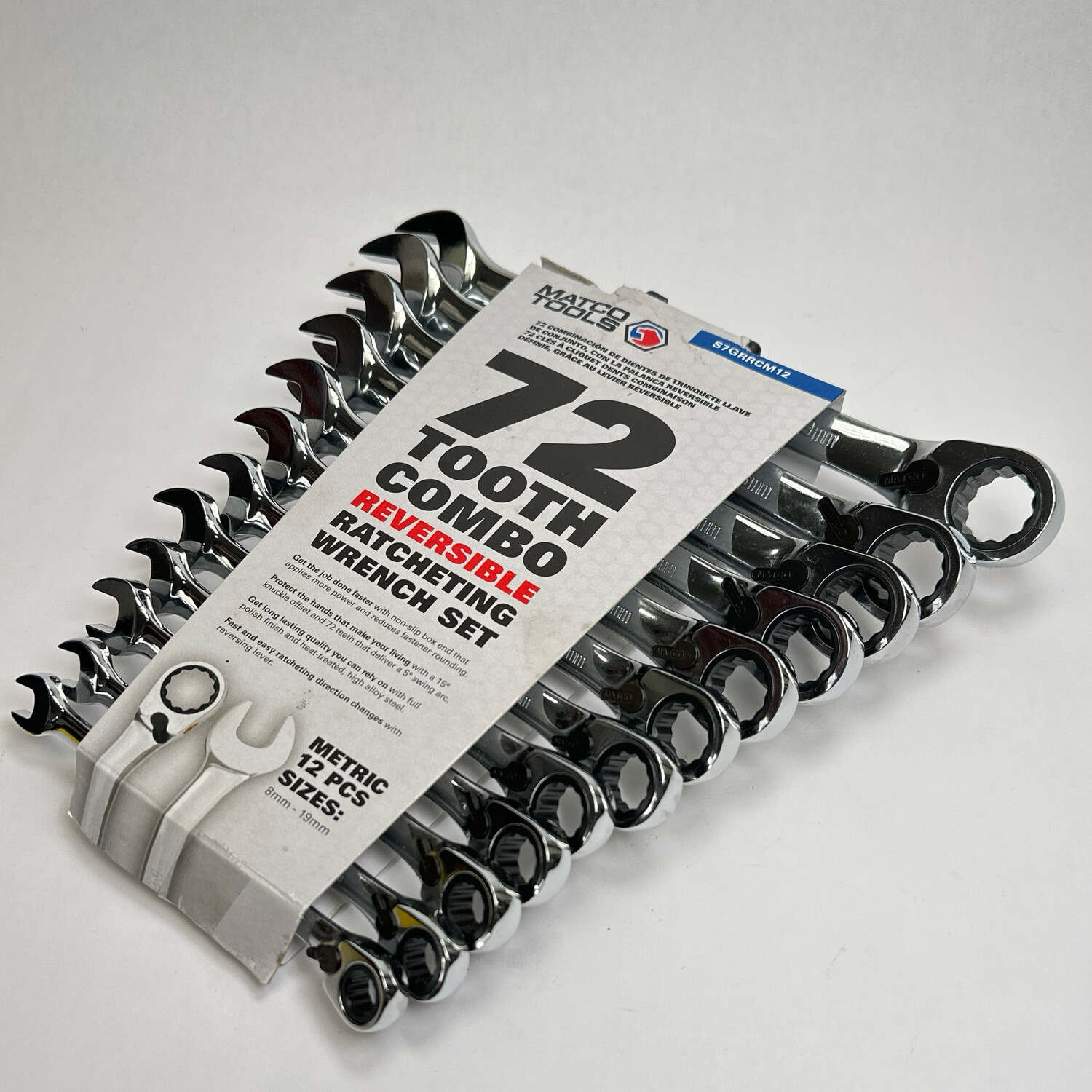 Matco 12pc Metric 72 Tooth Combo Reversible Ratcheting Wrench Set ...