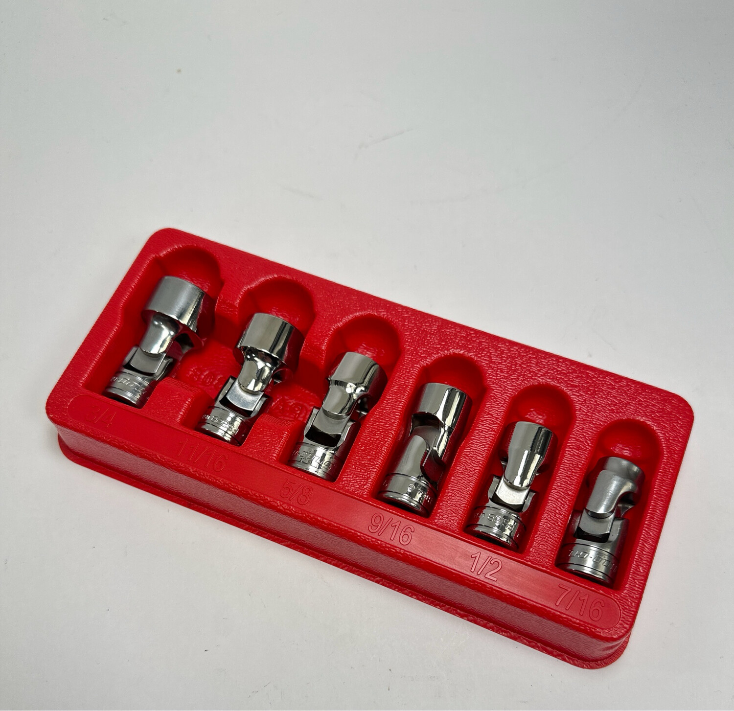 Snap On 6 pc 3/8" Drive 6-Point SAE Flank Drive® Shallow Universal ...
