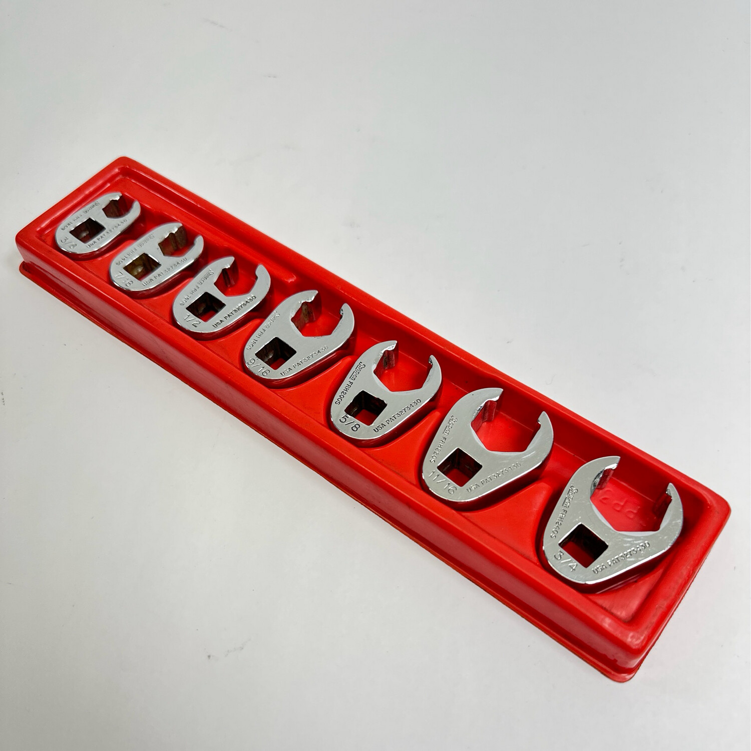 Snap On 7 pc 3/8" Drive 6-Point SAE Flare Nut Crowfoot Wrench Set (3/8 ...