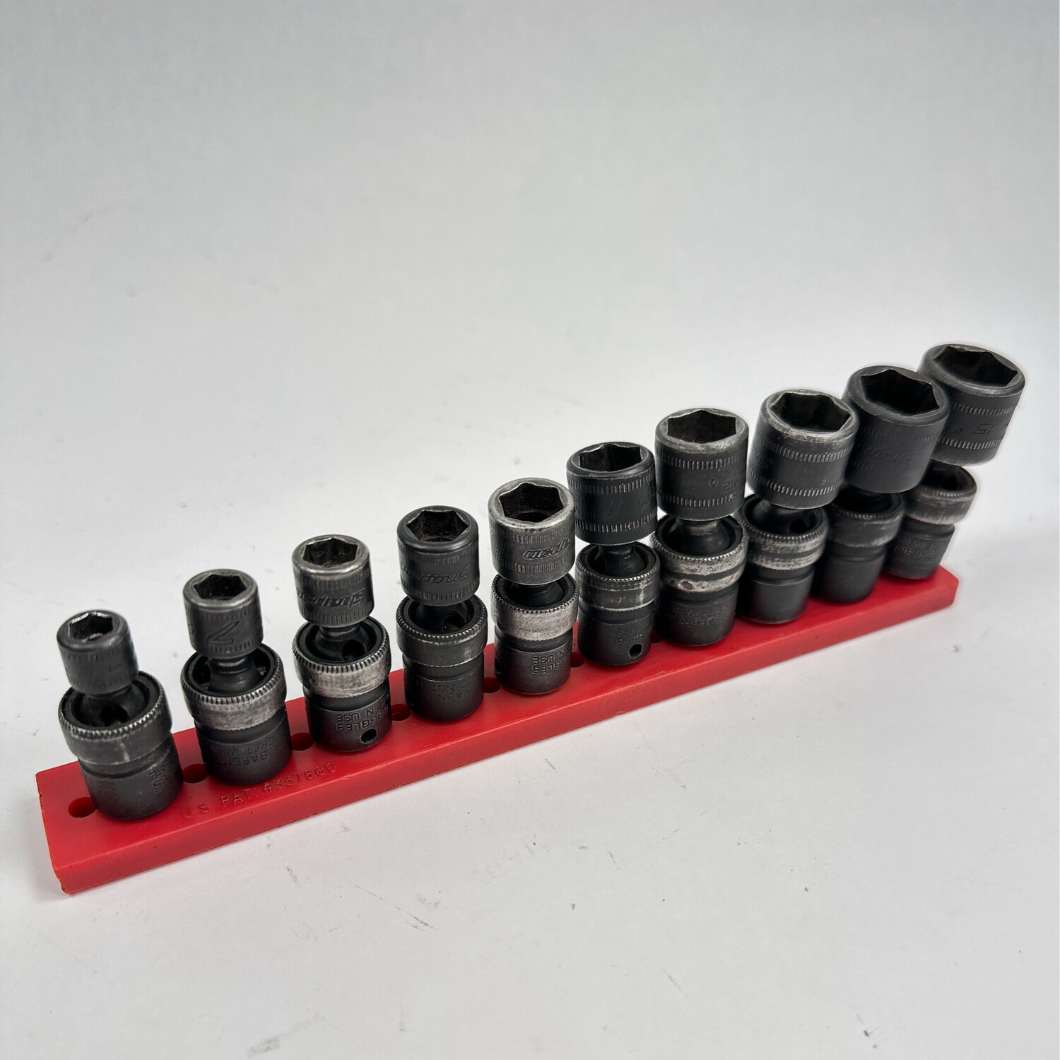 Snap On 10 pc 1/4" Drive 6-Point Metric Shallow Impact Swivel Socket ...