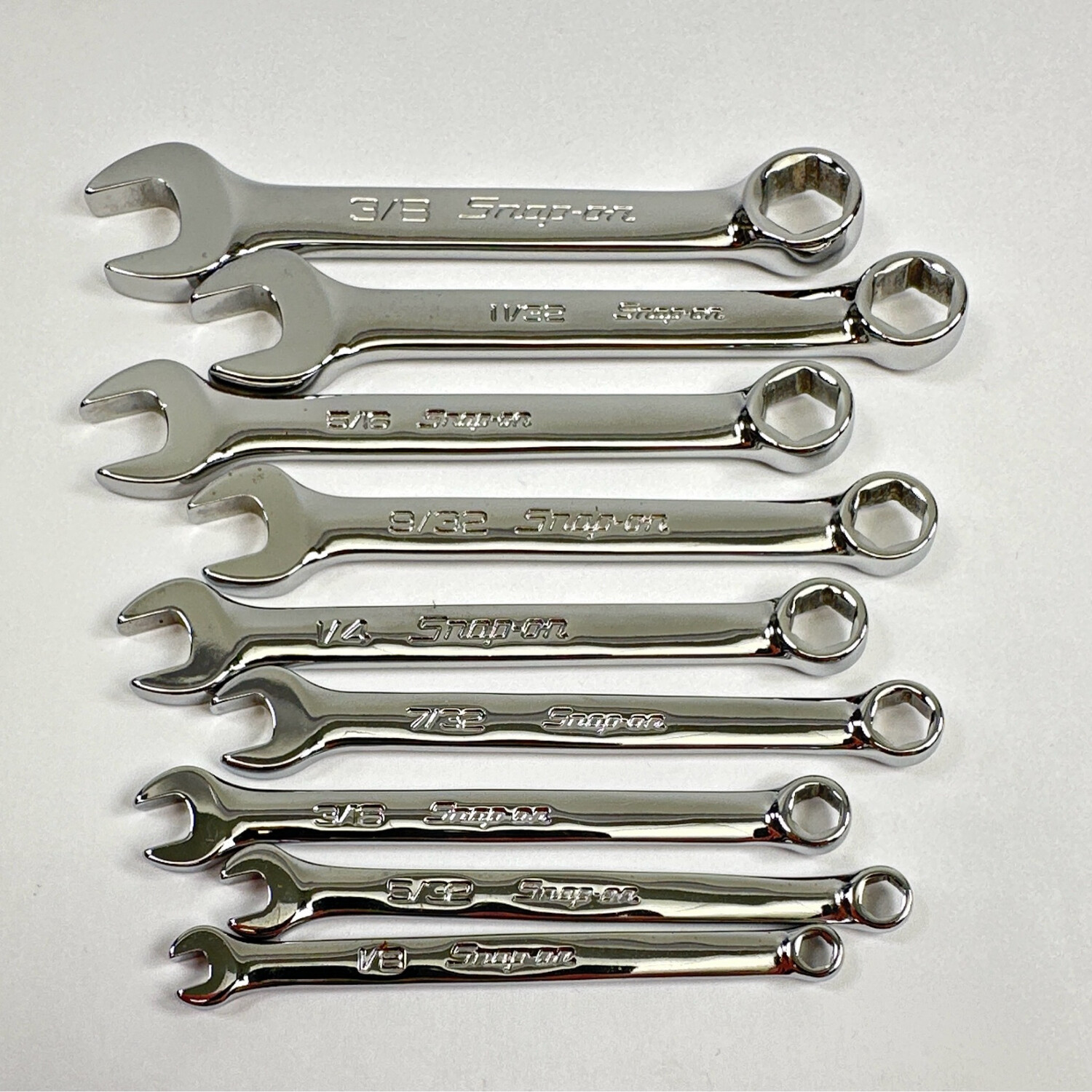 Snap On 7 pc 12-Point SAE Flank Drive® Midget Combination Wrench Set (3/16-3/8"), OXI707BK ...