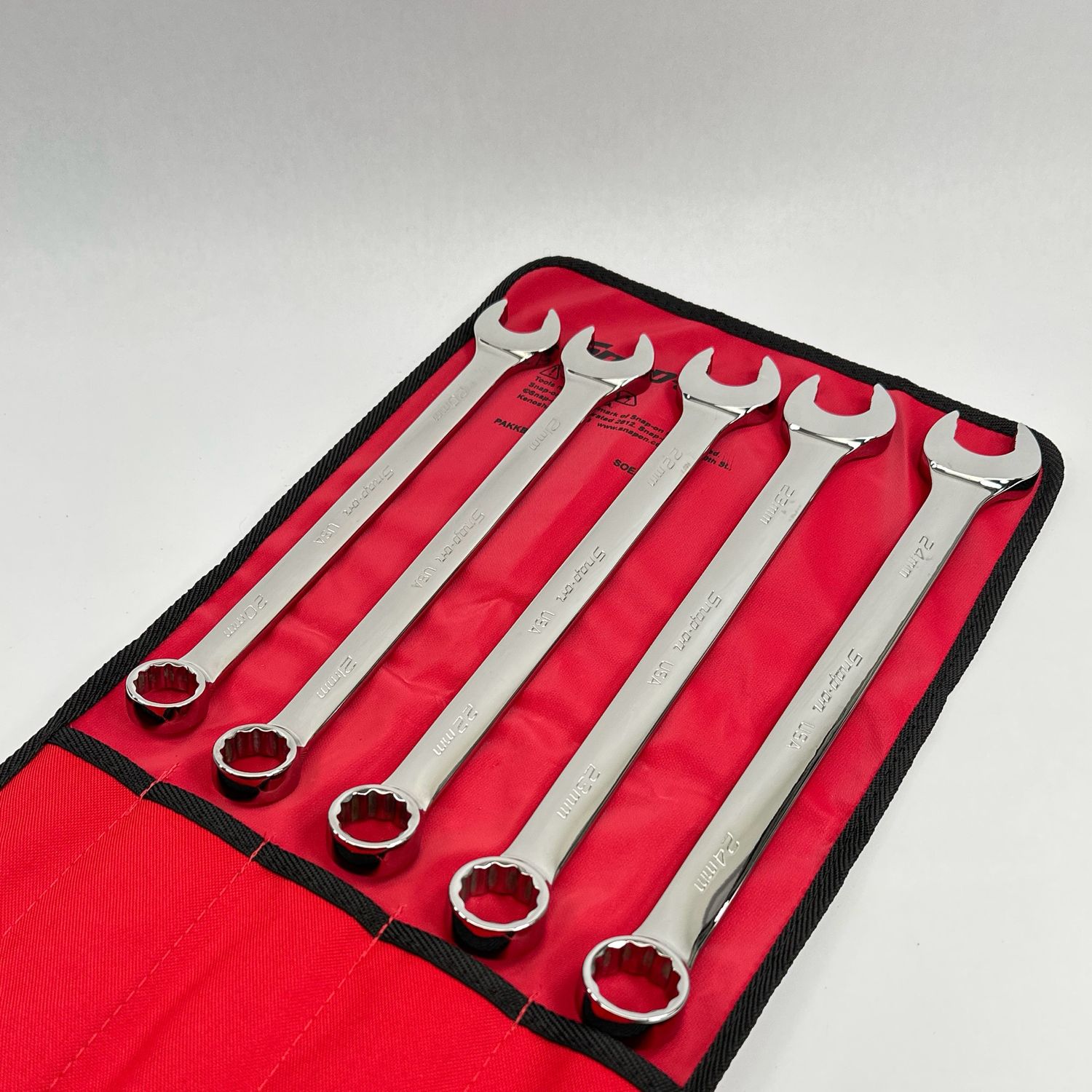 Snap On 5 pc 12-Point Metric Flank Drive® Plus Combination Wrench Set (20–24 mm), SOEXM705 ...