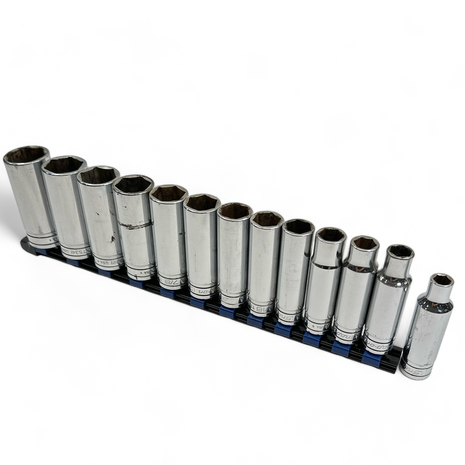 Snap On 13 pc 1/2" Drive 6-Point SAE Flank Drive® Deep Socket Set (3/8 ...