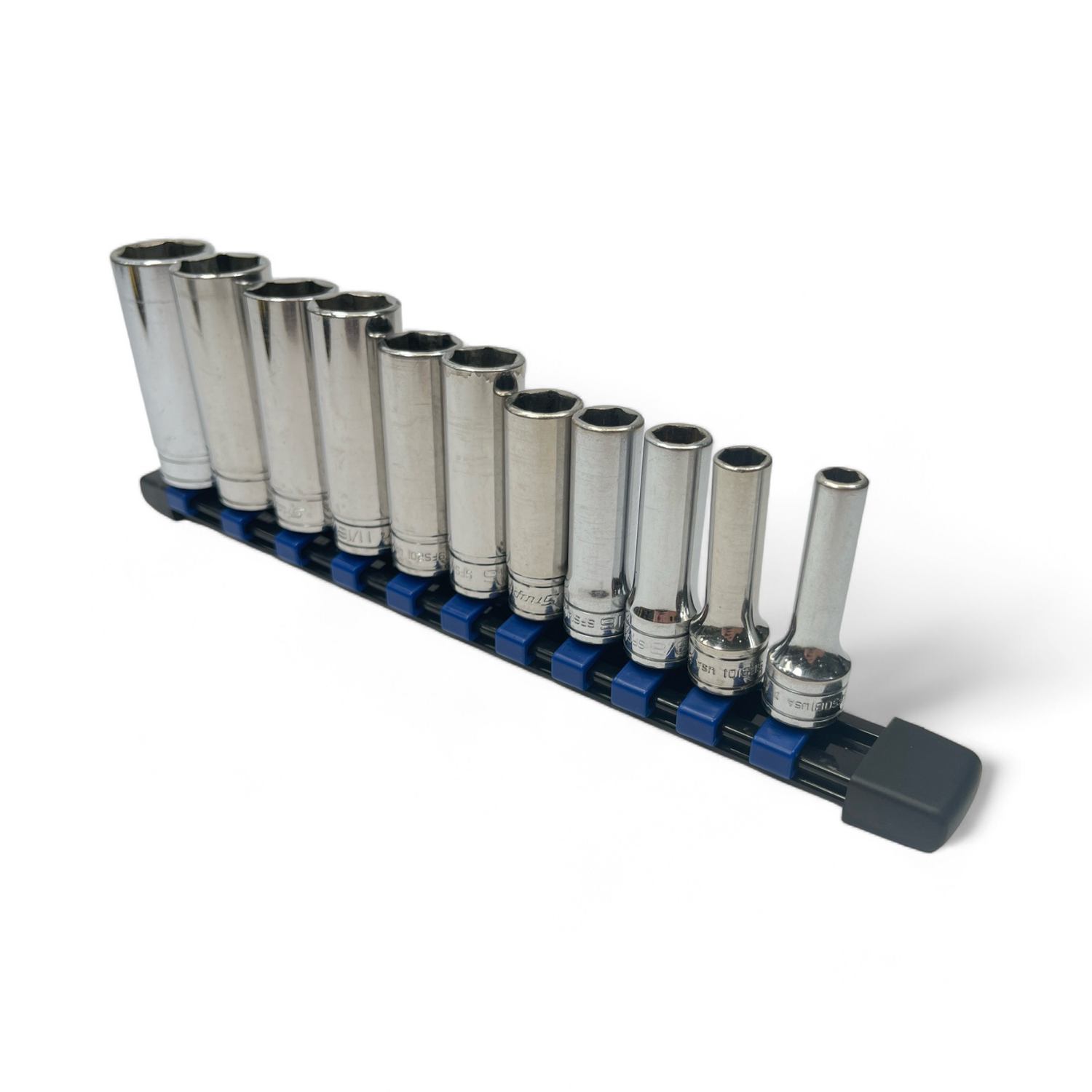 Snap On 11 pc 3/8" Drive 6-Point SAE Flank Drive Deep Socket Set ...