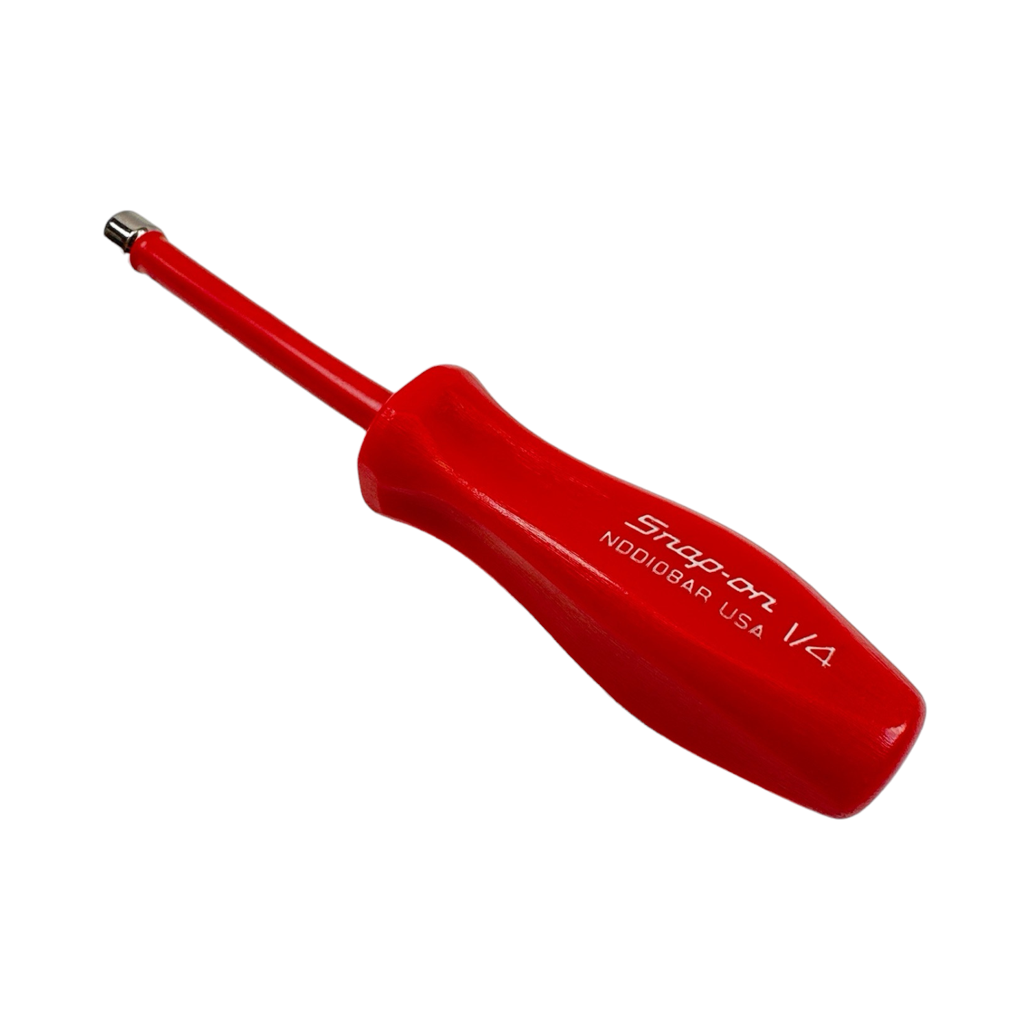 Snap On 6-Point SAE 1/4" Hard Handle Nut Driver (Red), NDD108AR - Shop ...