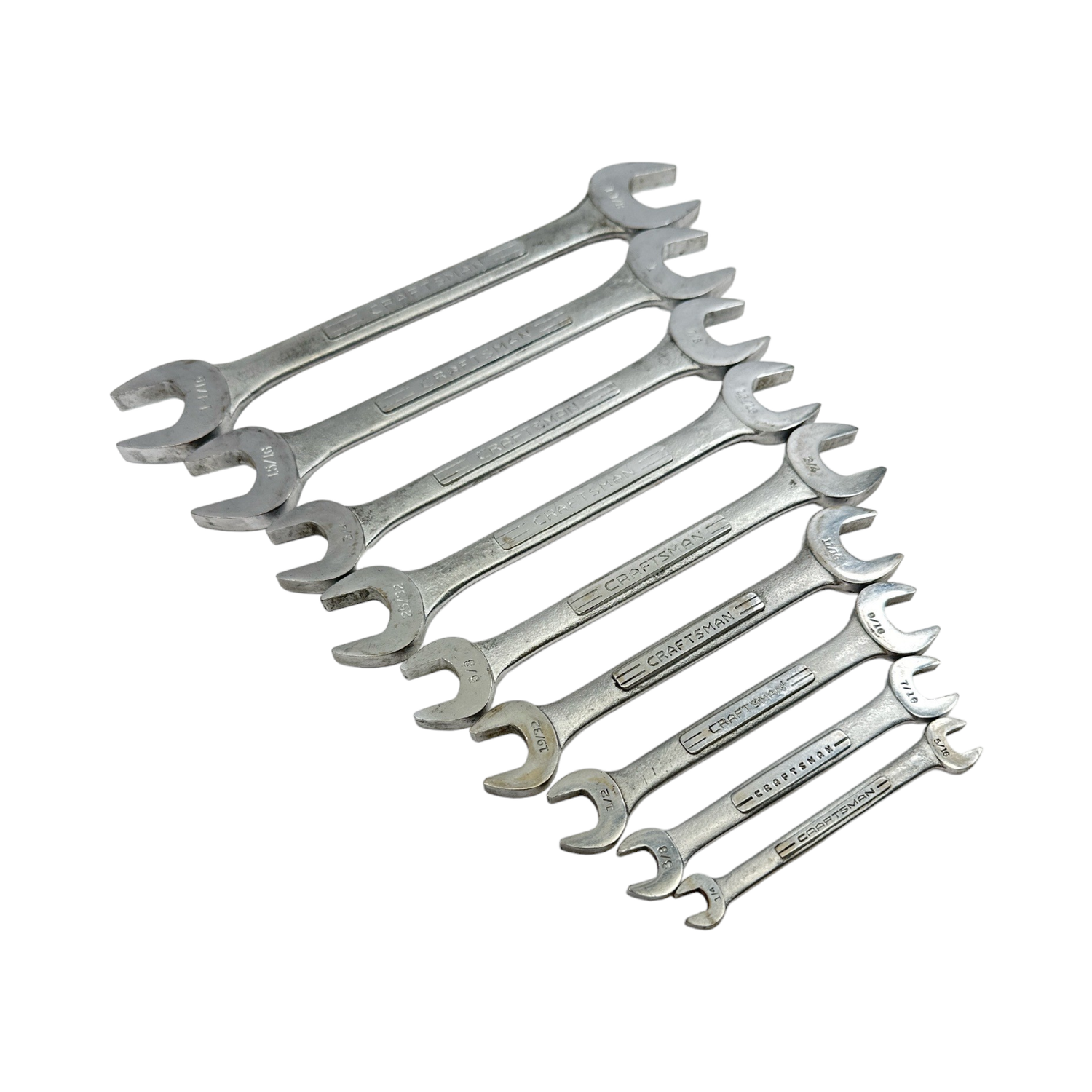 Craftsman USA 9pc SAE Four-Way Angle Head Open-End Wrench Set (1/4 to 1 ...