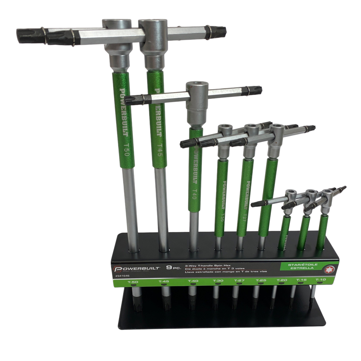 Powerbuilt 9 Piece 3-Way T-handle Spin Hex Keys, 941646 - Shop - Tool ...