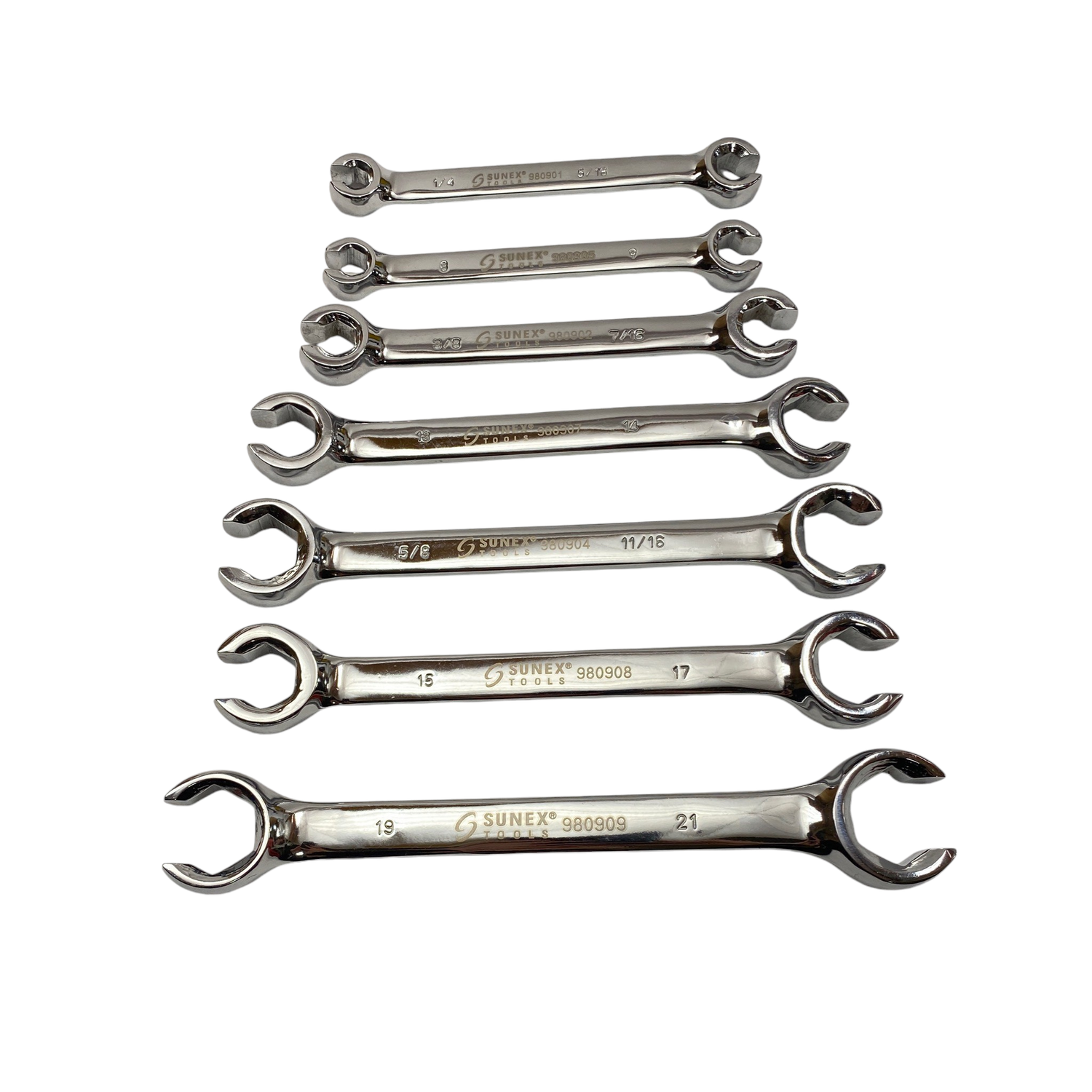 Sunex Tools 7 Pc. SAE and Metric Double Flare Nut End Wrench Set - Shop ...