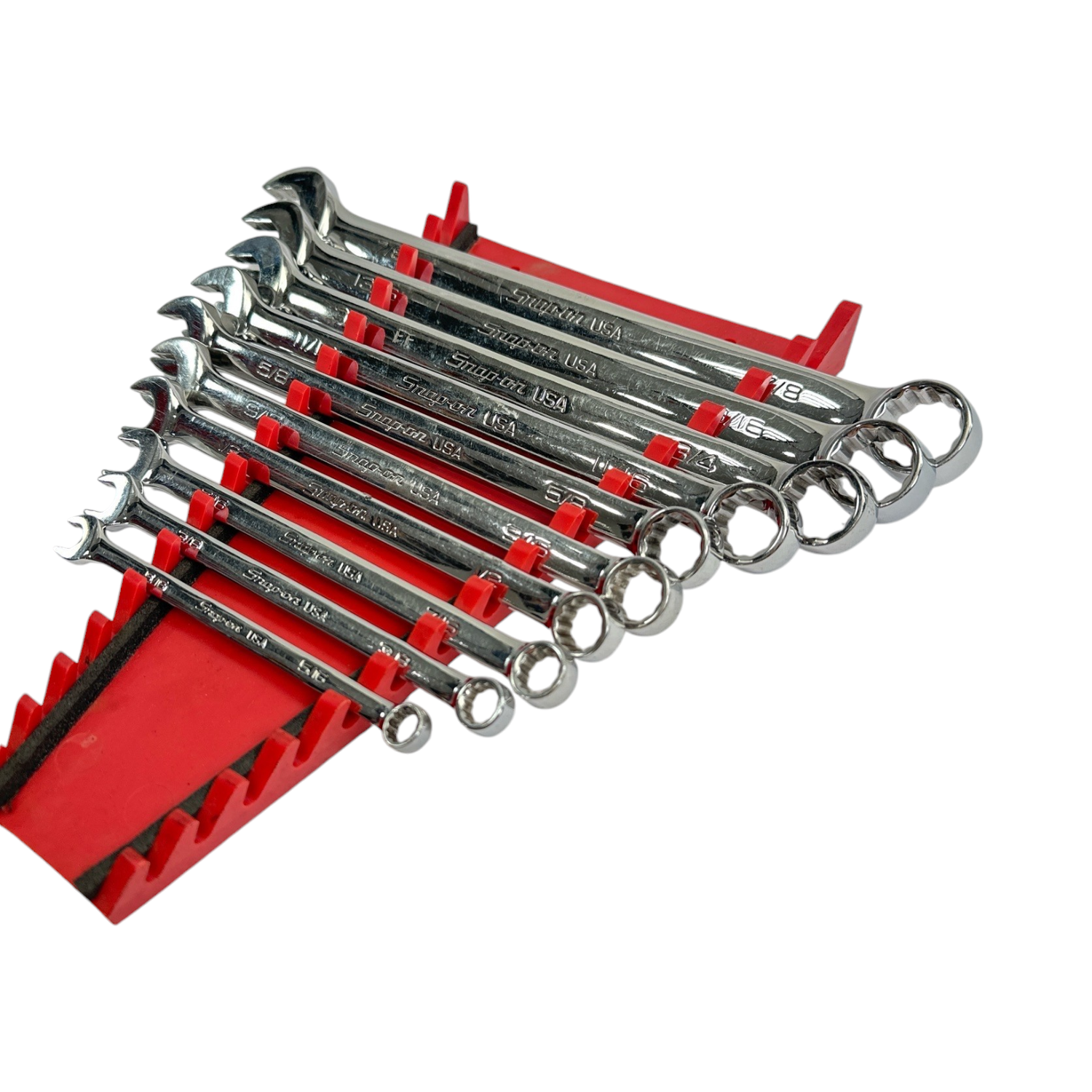 Snap On 10 pc 12-Point SAE Flank Drive® Plus Combination Wrench Set (5/16, 3/8-7/8"), SOEX710 ...