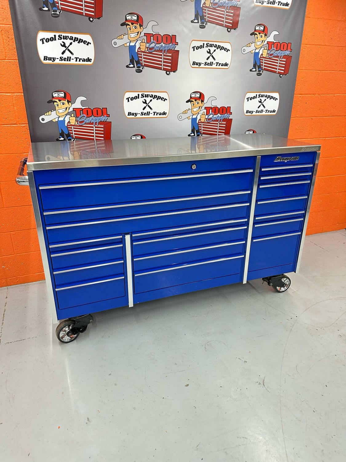 Snap On 72" 18-Drawer Triple-Bank Masters Series Roll Cab & Stainless ...