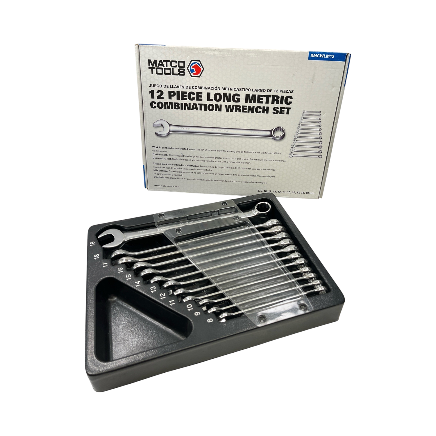 Matco Tools 12 Piece Long Metric Combination Wrench Set (8-19mm ...